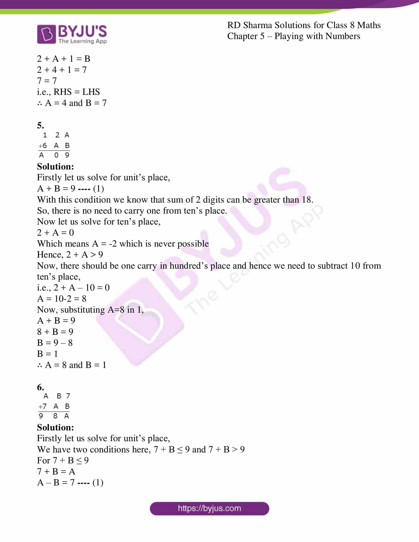 RD Sharma Solutions For Class 8 Chapter 5 Playing With Numbers RD Sharma Solutions For Class 8 Chapter 5 Playing With Numbers
