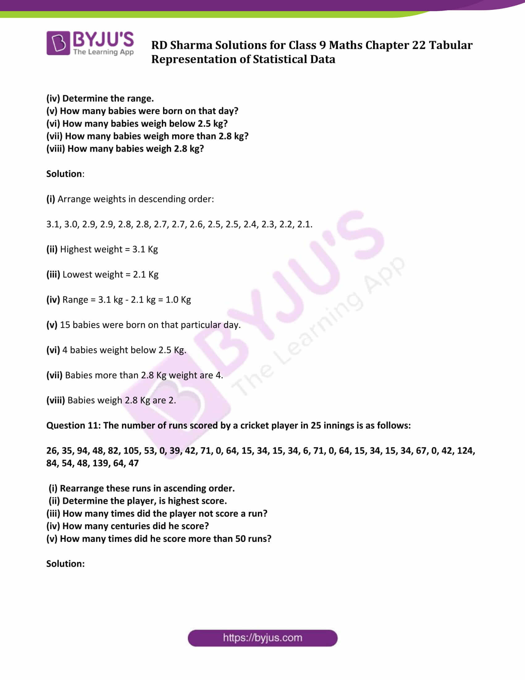 RD Sharma Solutions for Class 9 Chapter 22 Tabular Representation of Statistical Data Updated ...