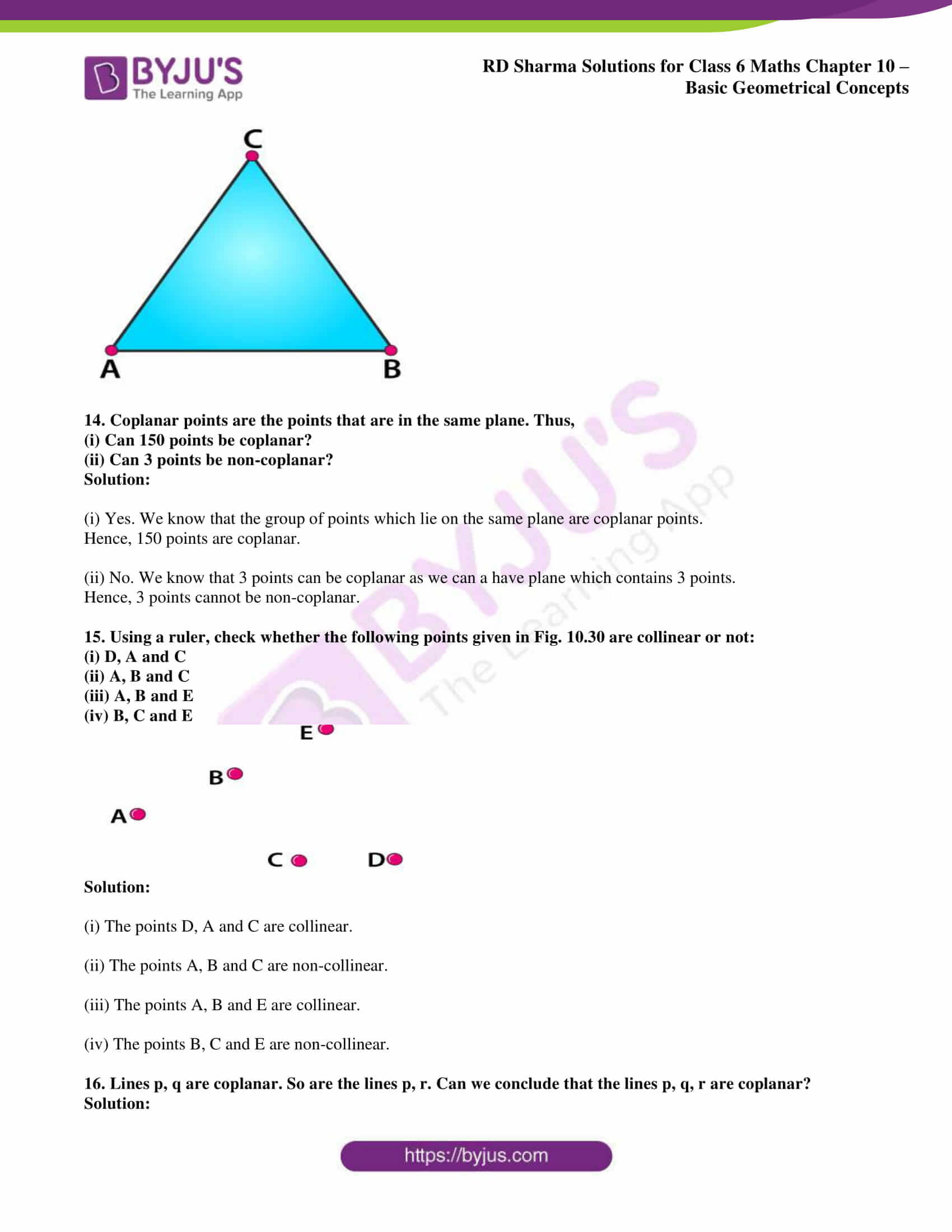 RD Sharma Solutions for Class 6 Chapter 10 Basic Geometrical Concepts PDF