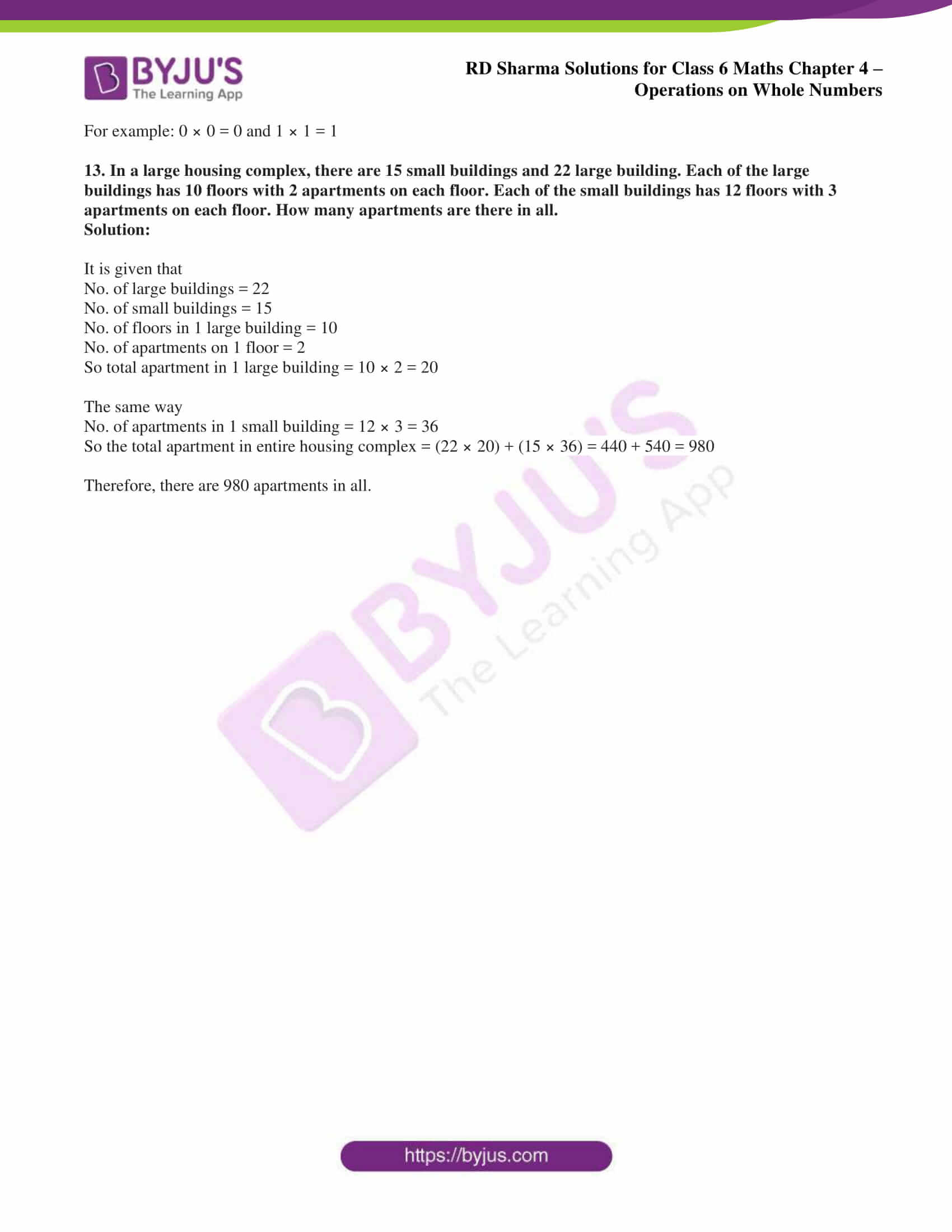 RD Sharma Solutions for Class 6 Chapter 4 Operations on Whole Numbers ...