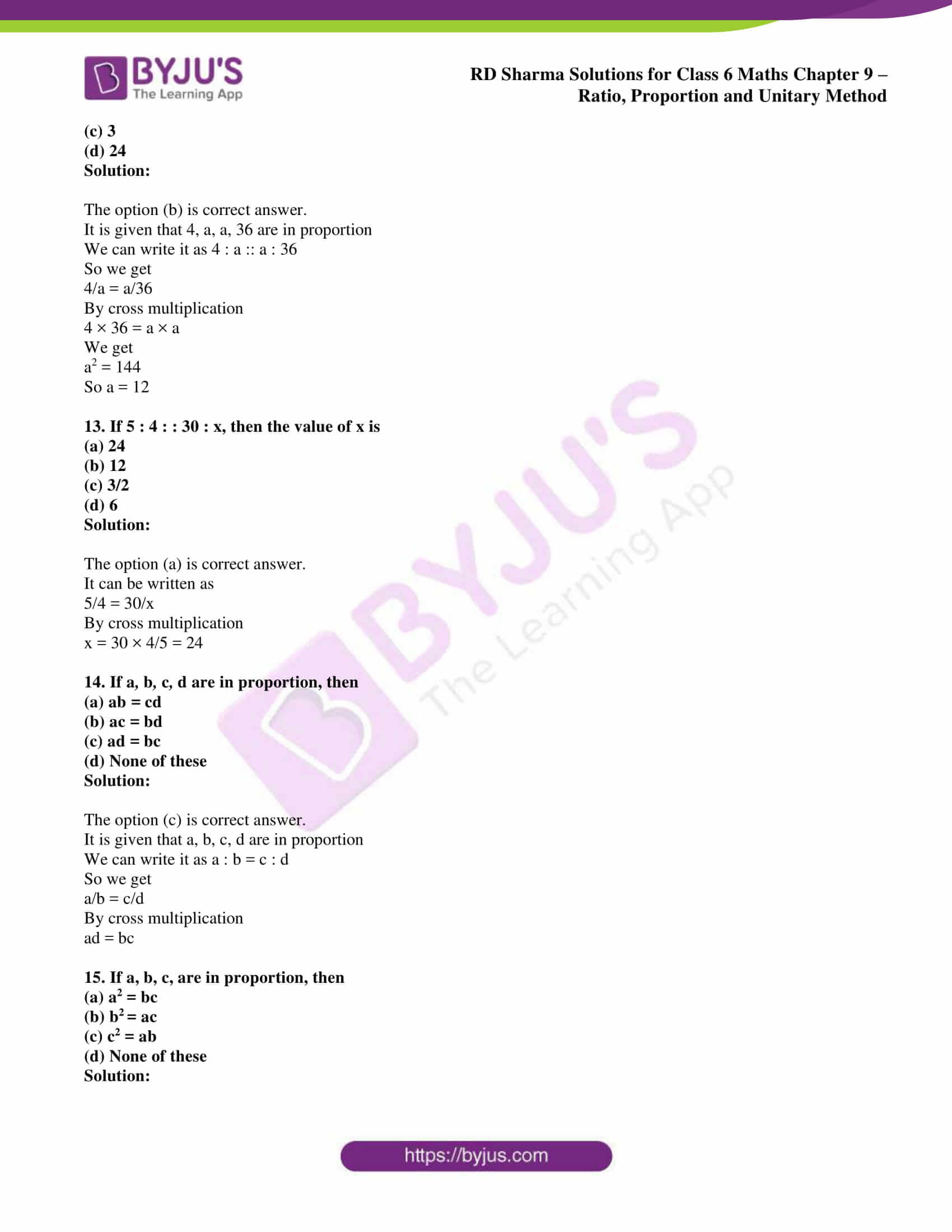 RD Sharma Solutions for Class 6 Chapter 9 Ratio, Proportion and Unitary ...