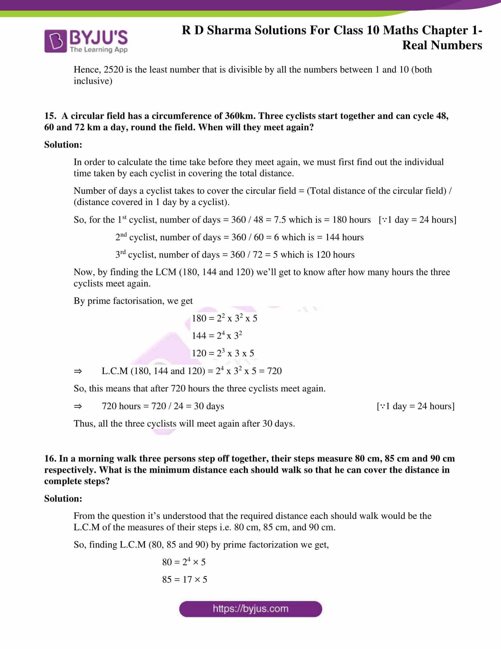 RD Sharma Solutions for Class 10 Chapter 1 Real Numbers get PDF