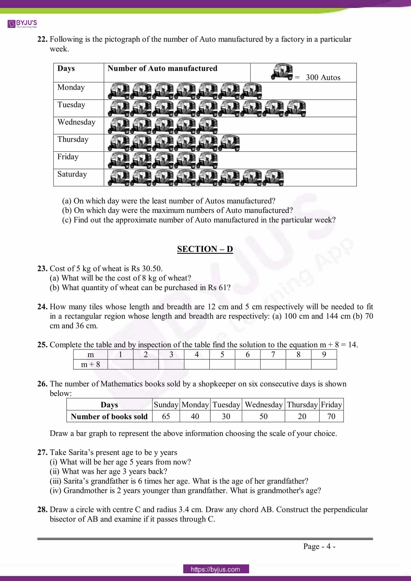 Class 6 Maths Question Paper 2020 Ncert Exampl paper