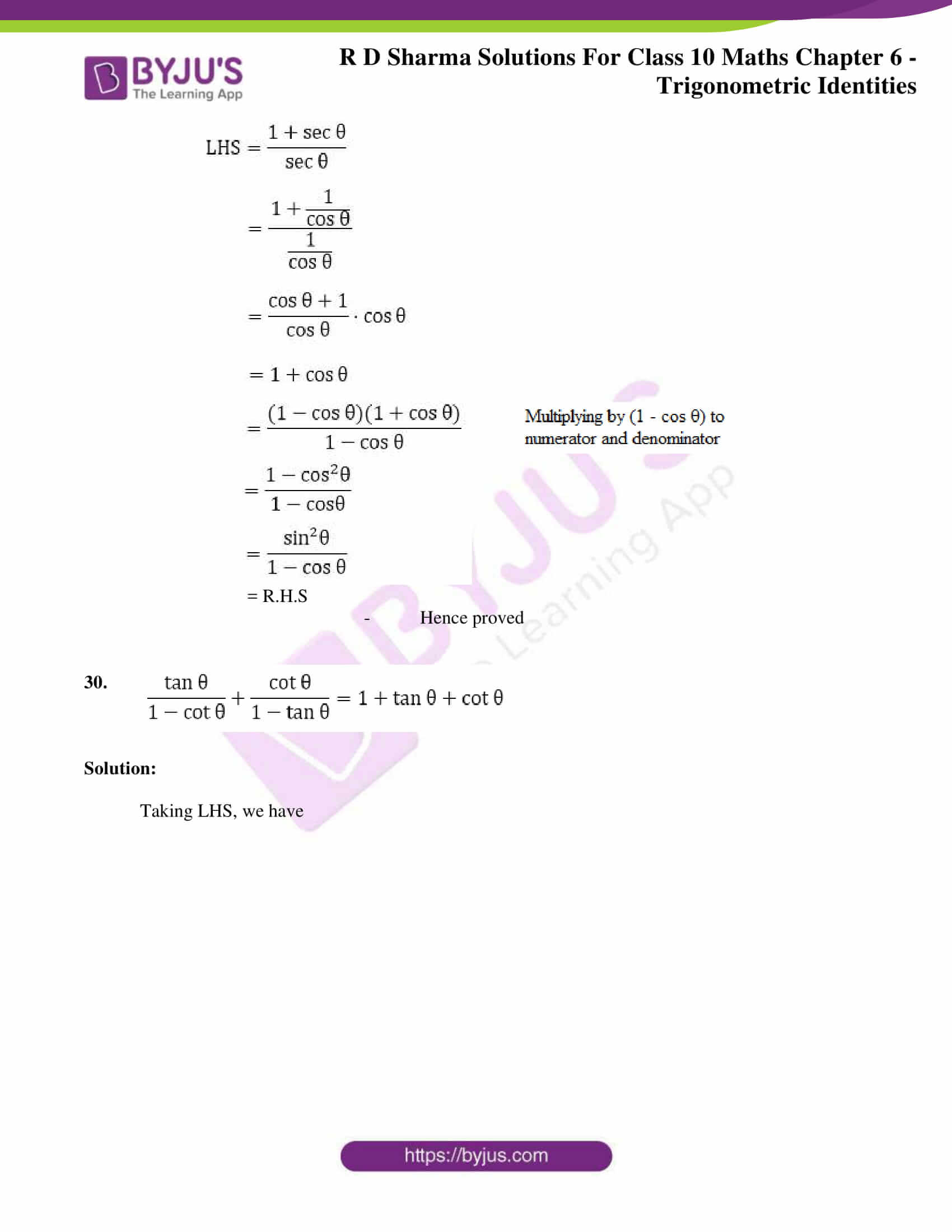 RD Sharma Solutions For Class 10 Maths Updated For 2023 24 Chapter 6
