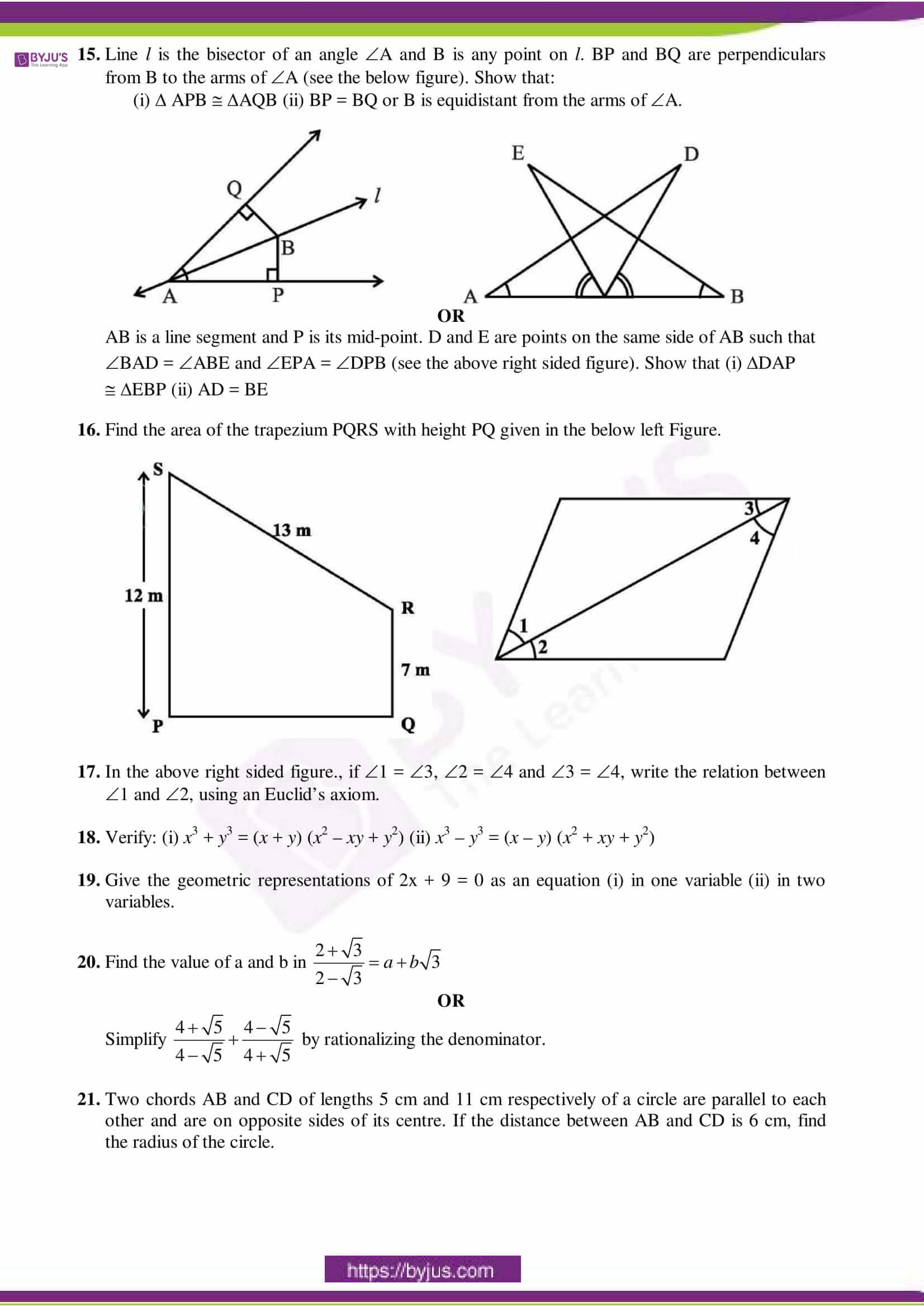 CBSE Class 9 Maths Sample Paper Set 3 Download Here CBSE Class 9 Maths Sample Paper Set 3 Download Here