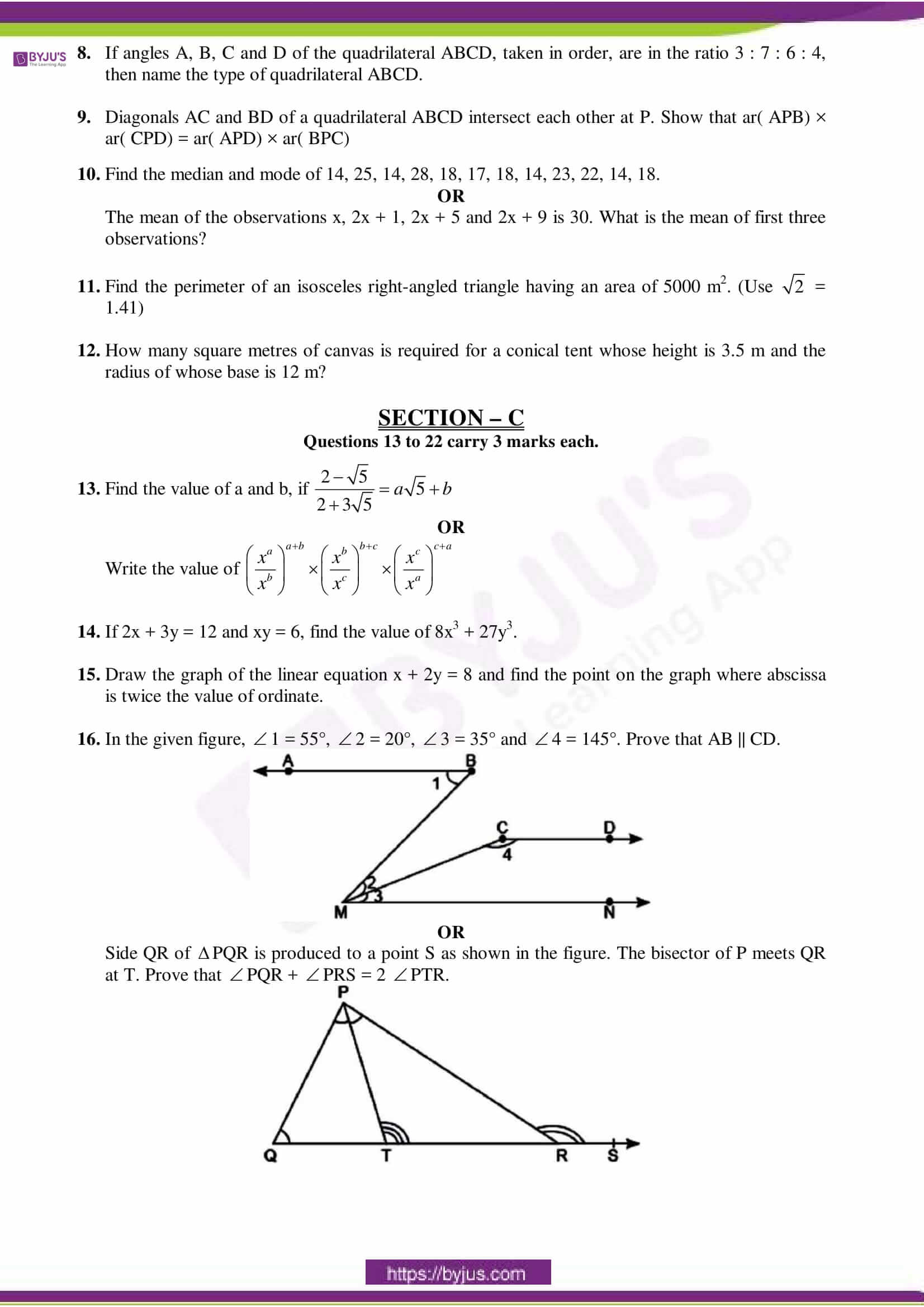 CBSE Class 9 Maths Sample Paper Set 4 Download Here CBSE Class 9 Maths Sample Paper Set 4 Download Here