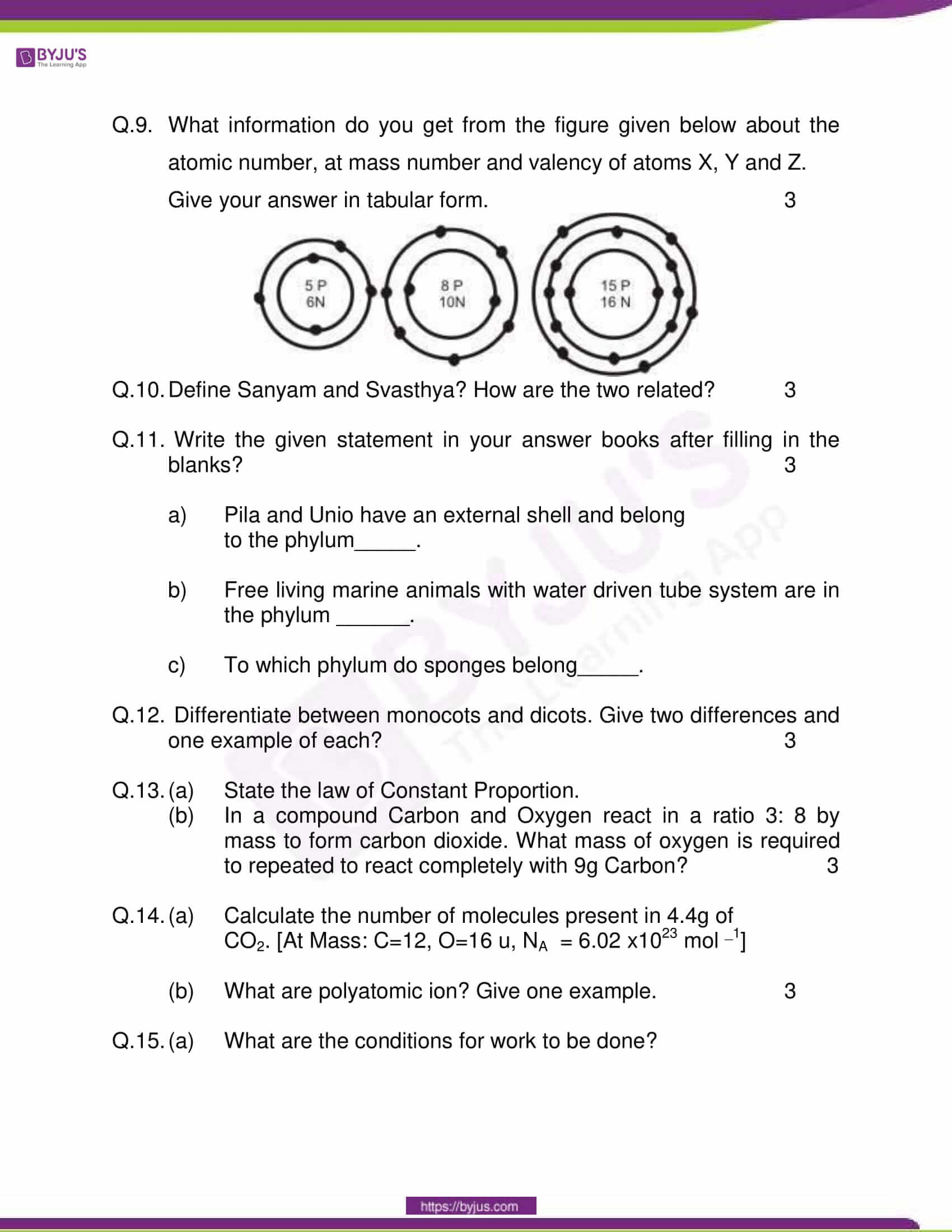CBSE Sample Paper Class 9 Science Set 4 Download PDF 
