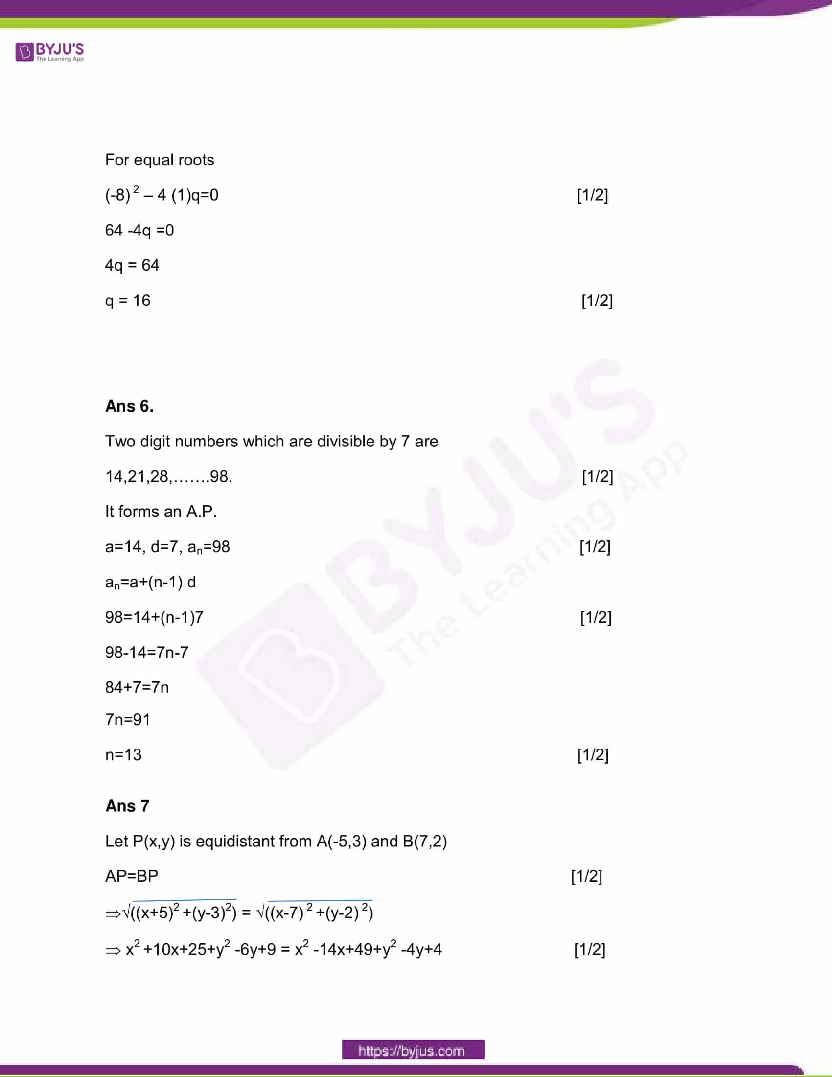 Get CBSE Sample Papers Class 10 SA 2 Maths Set 1 Solution PDF