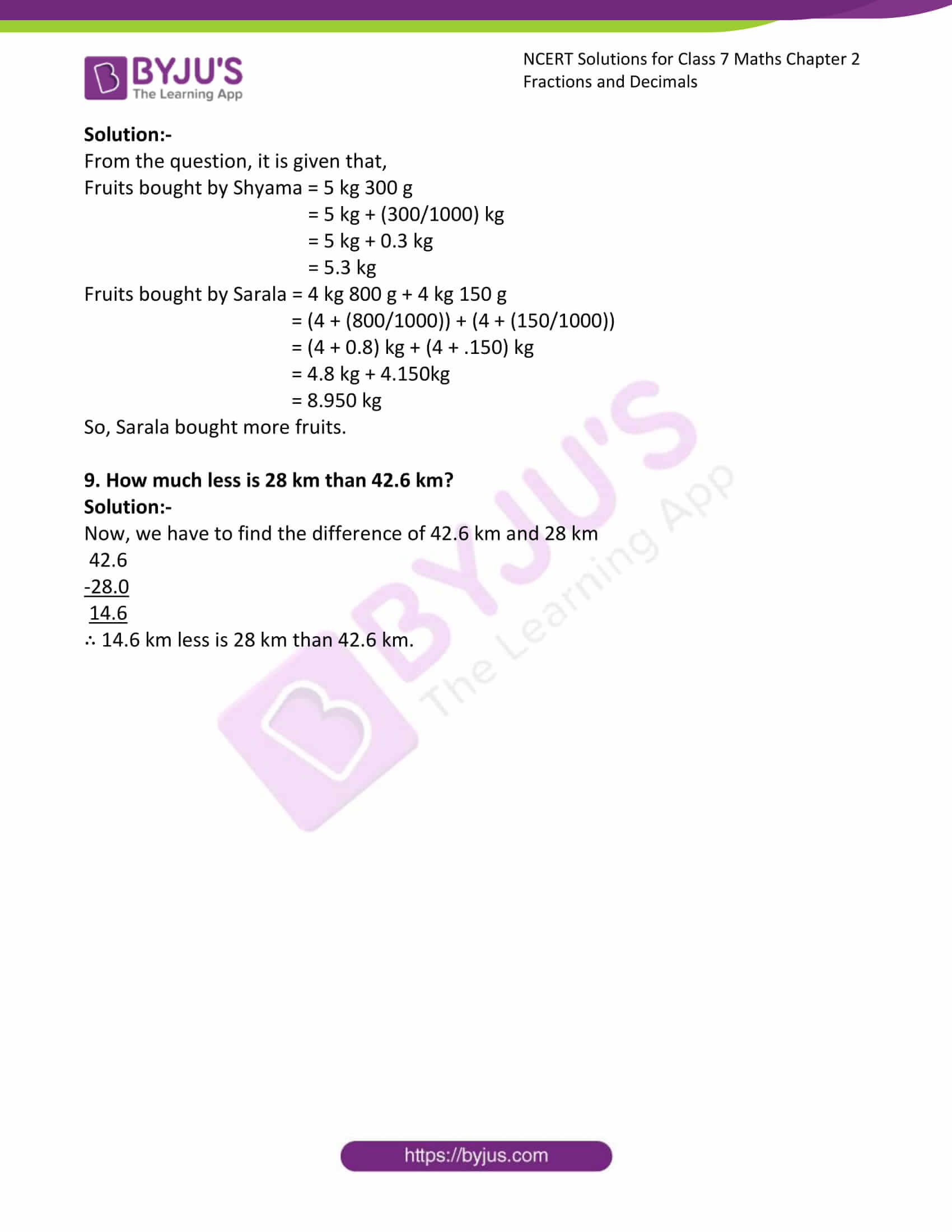 NCERT Solutions for Class 7 Maths Exercise 2.5 Chapter 2 Fractions and ...