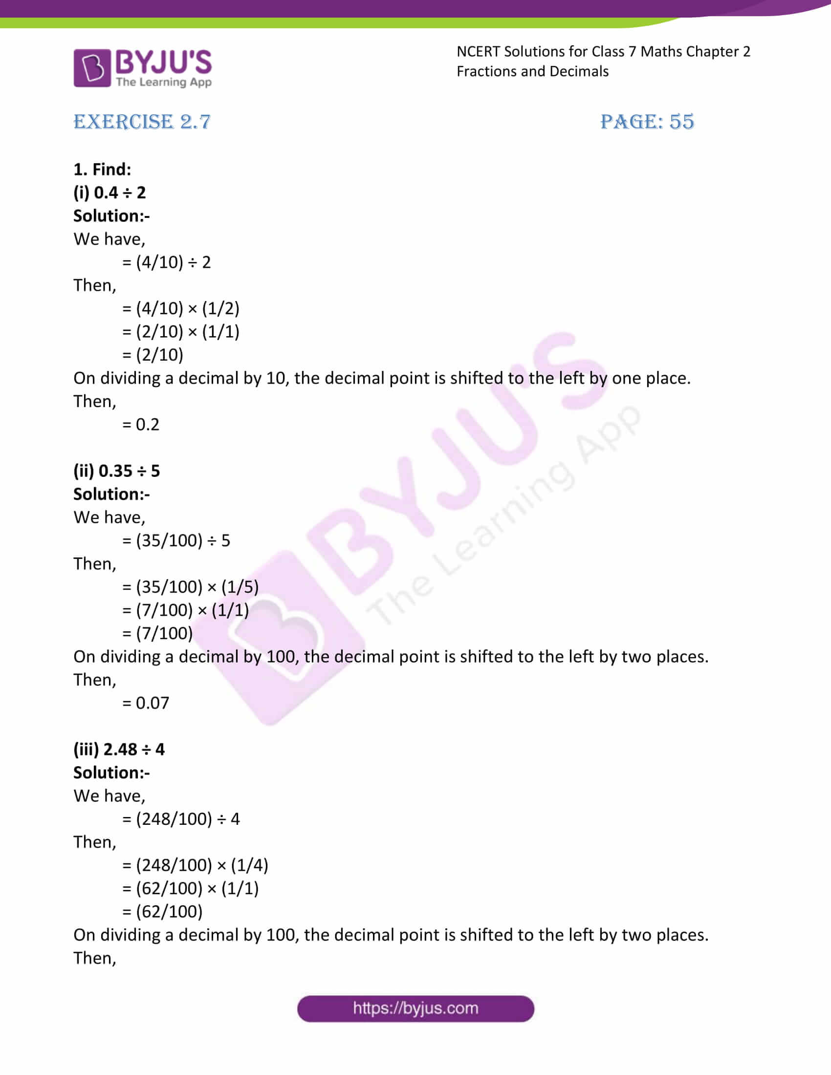 ncert solution class 7 maths chapter 2 exercise 2.7
