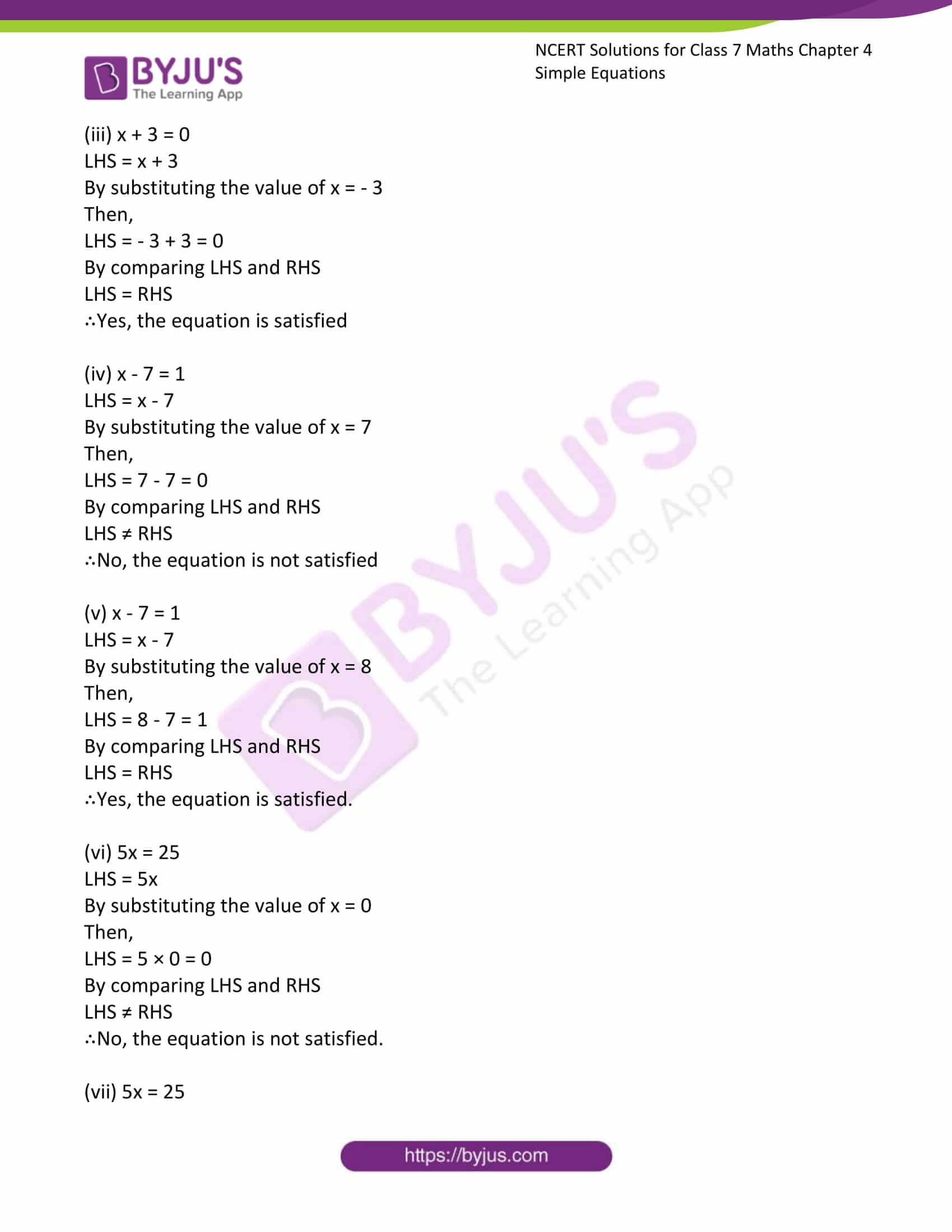 NCERT Solutions For Class 7 Maths Exercise 4 1 Chapter 4 Simple