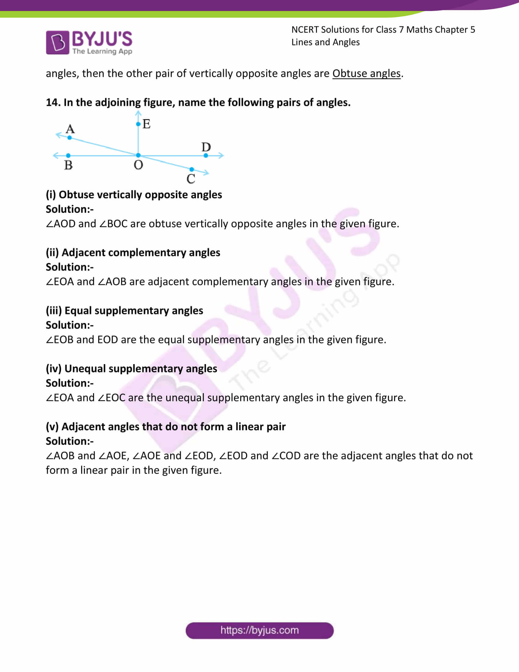 NCERT Solutions for Class 7 Maths Exercise 5.1 Chapter 5 Lines and ...