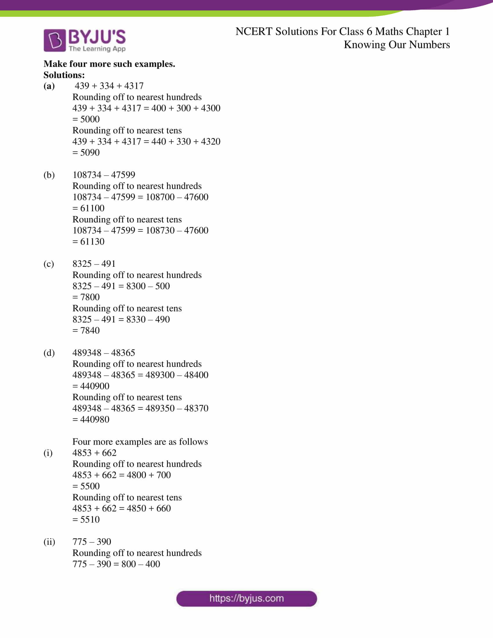 NCERT Solutions Class 6 Maths Chapter 1 Knowing Our Numbers Free PDF ...