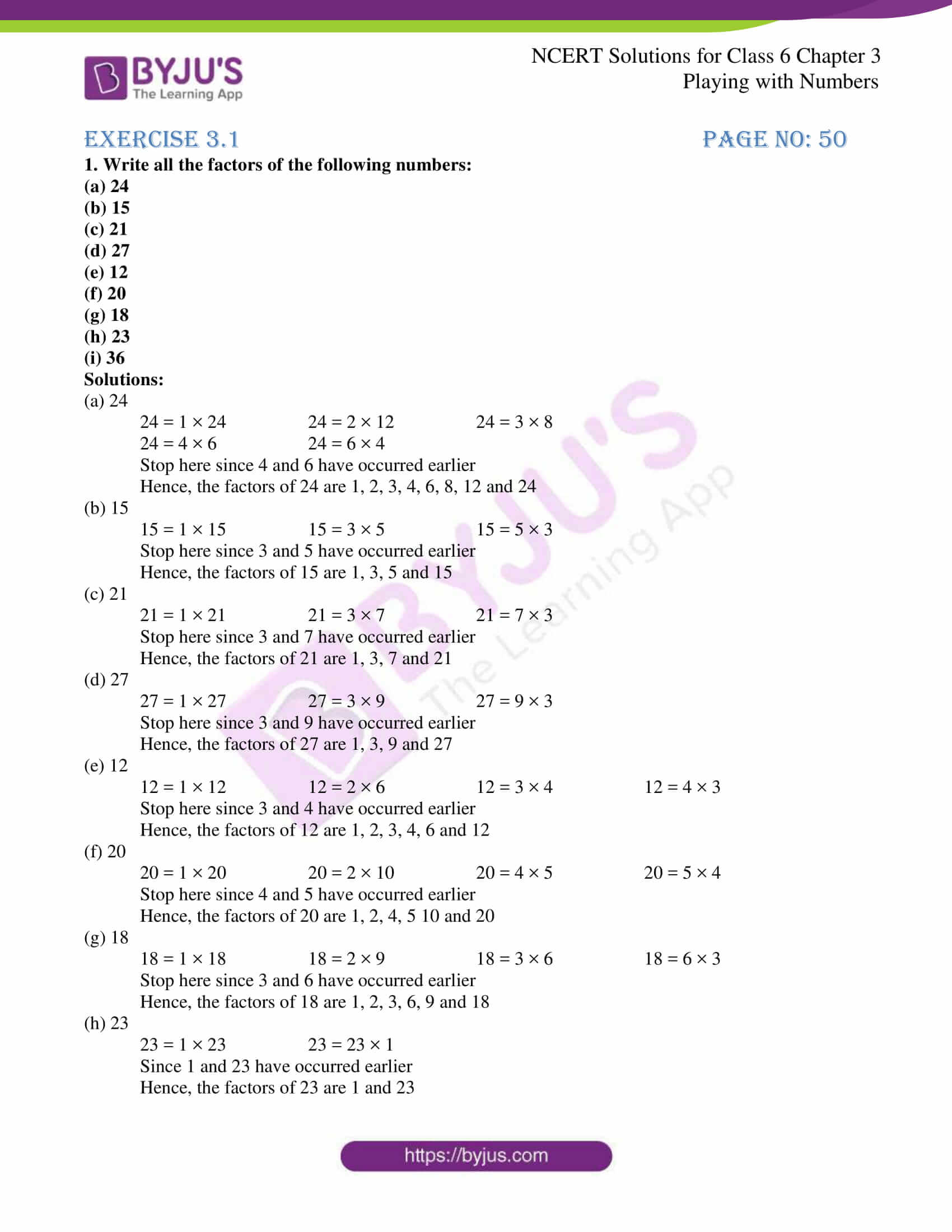 NCERT Solutions For Class 6 Maths Chapter 3 Playing With Numbers 