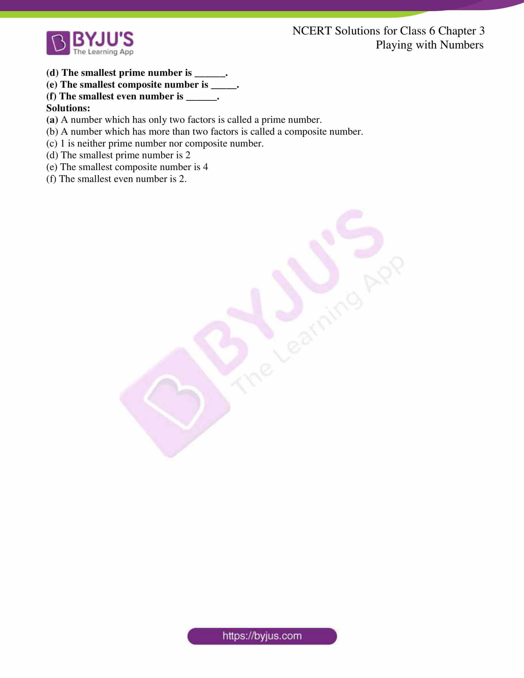 NCERT Solutions For Class 6 Maths Chapter 3 Playing With Numbers