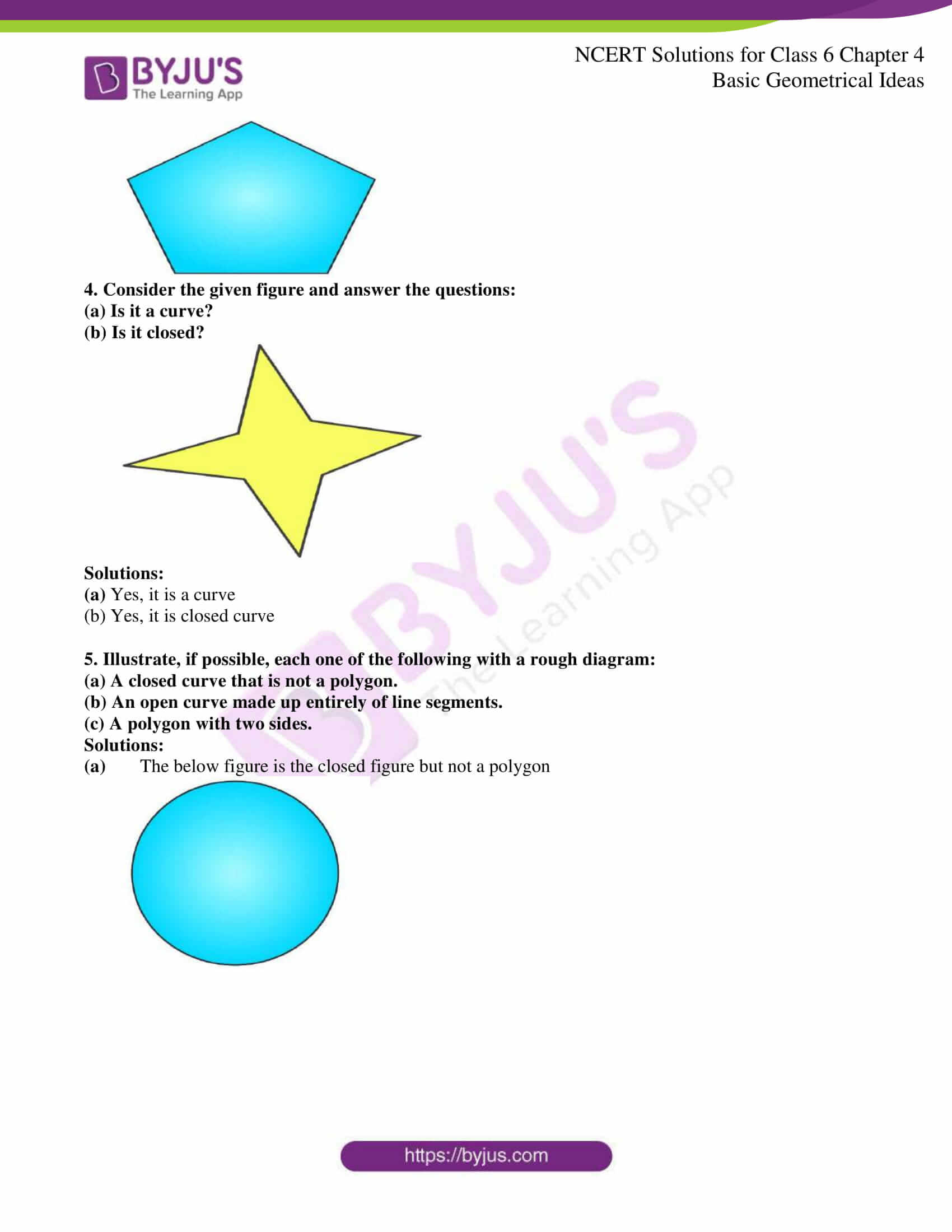 NCERT Solutions Class 6 Maths Chapter 4 Basic Geometrical Ideas 
