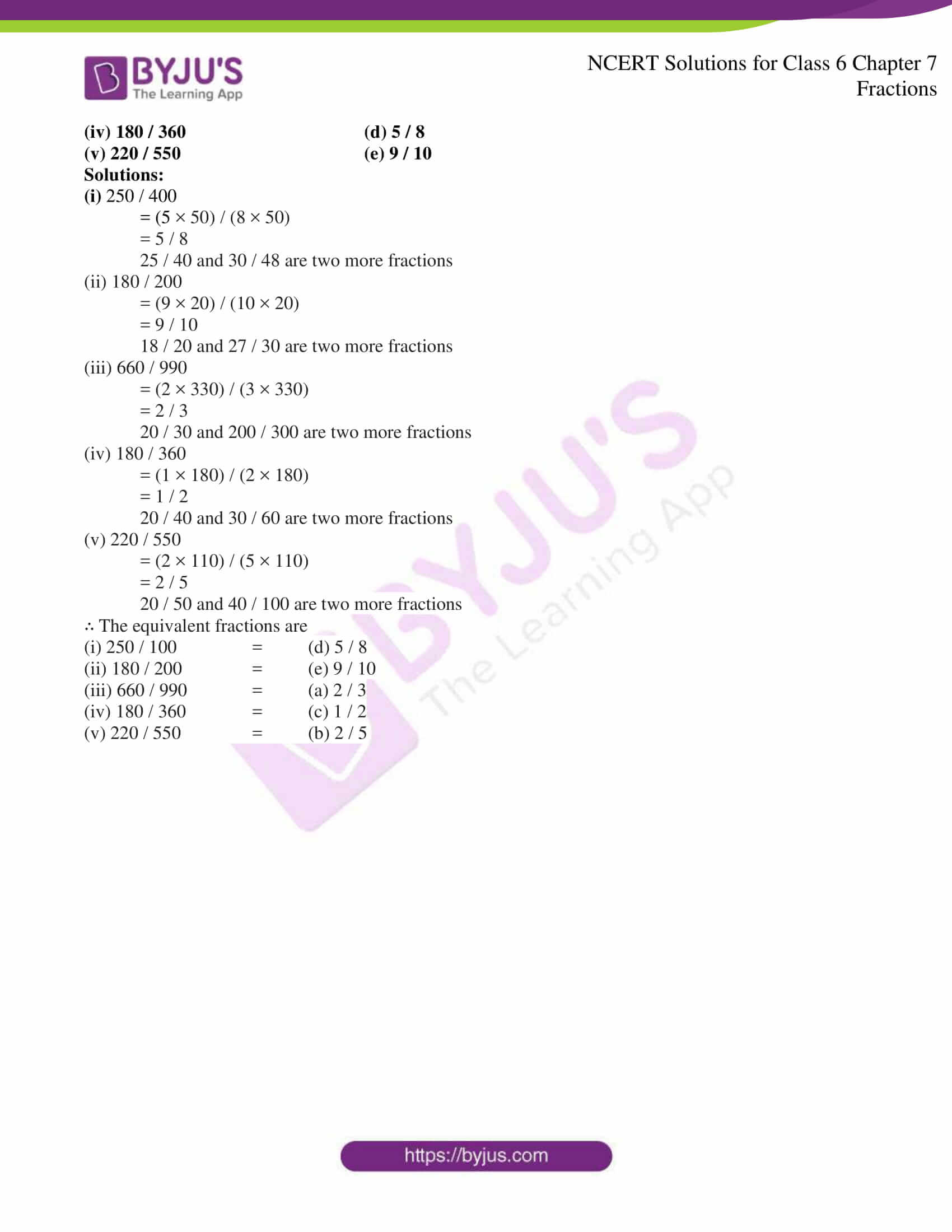 NCERT Solutions for Class 6 Maths Exercise 7.3 Chapter 7 Fractions ...