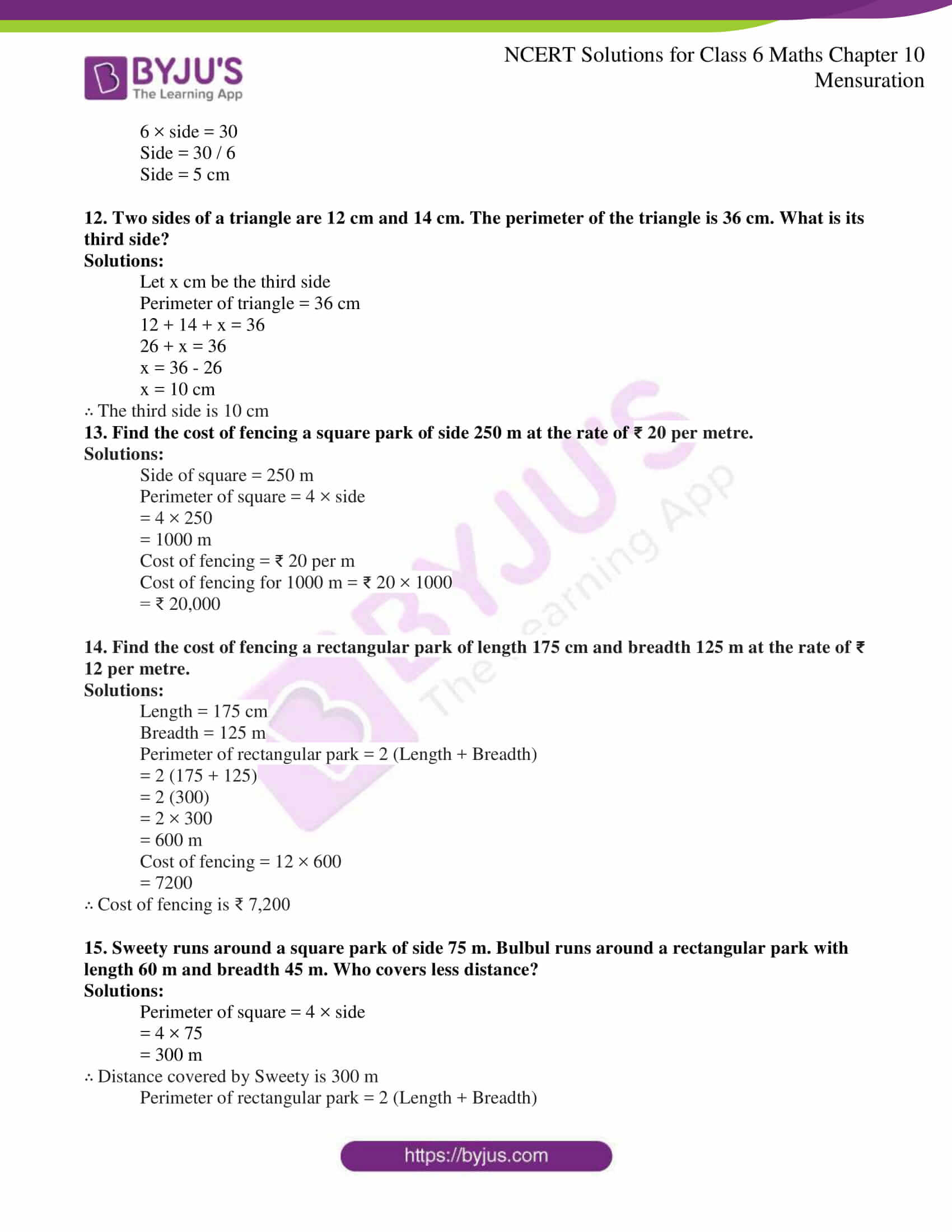 NCERT Solutions Class 6 Maths Chapter 10 Measurement - BYJU'S