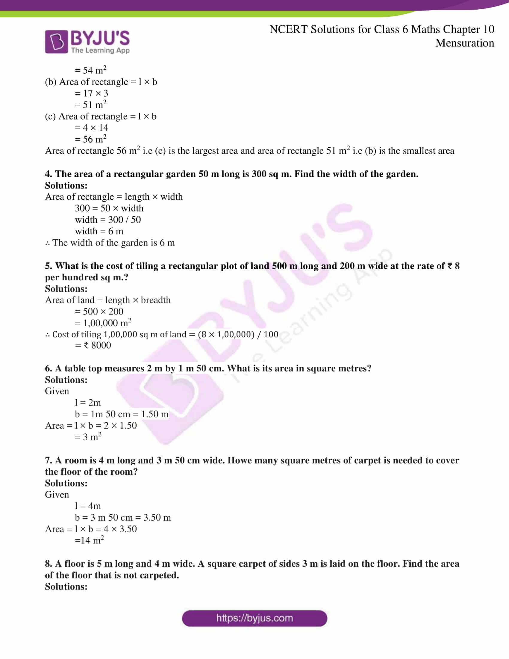 NCERT Solutions Class 6 Maths Chapter 10 Measurement - BYJU'S