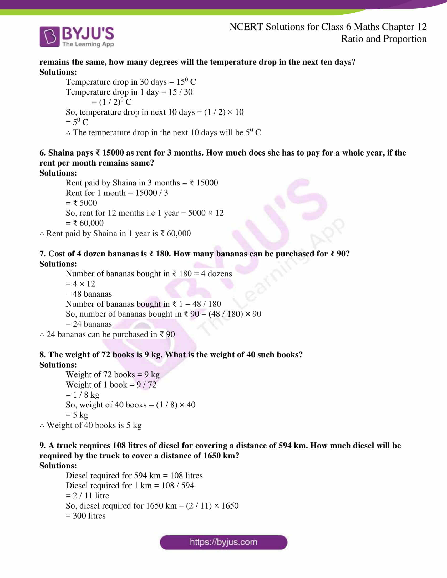 NCERT Solutions for Class 6 Maths Exercise 12.3 Chapter 12 Ratio And ...