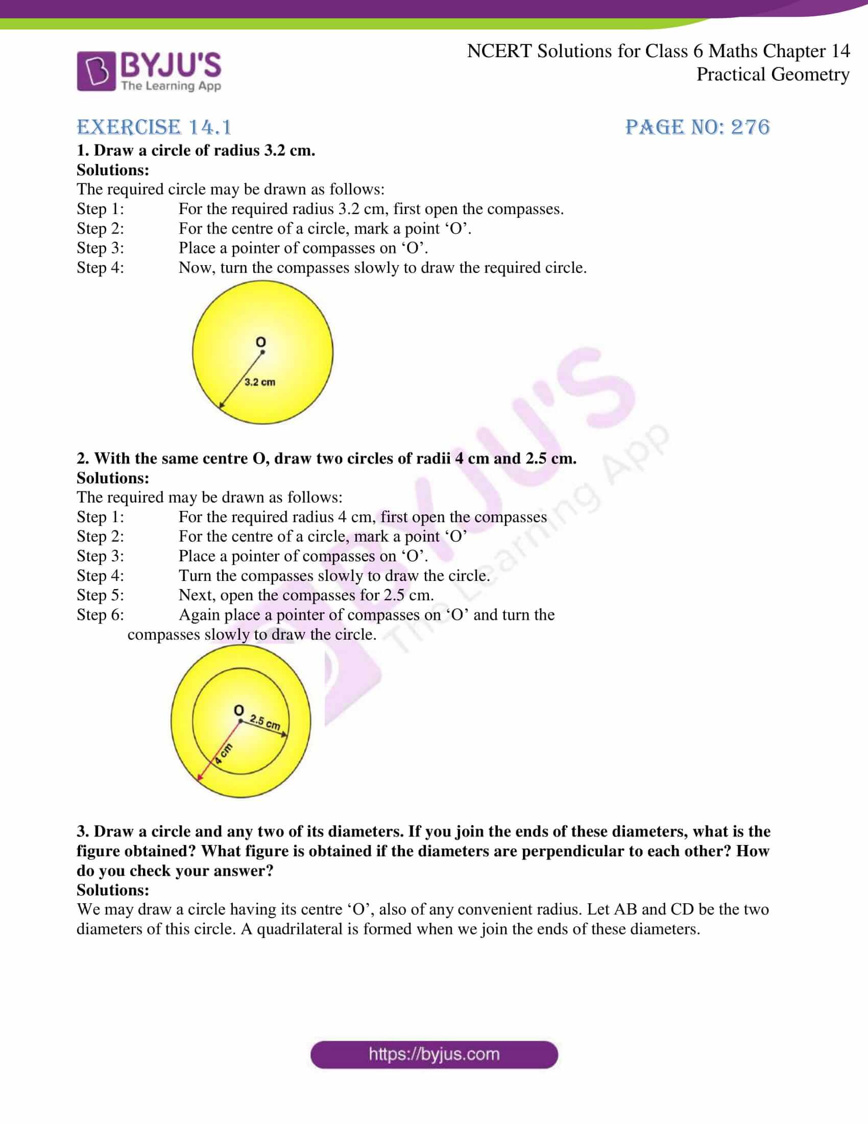 NCERT Solutions Class 6 Maths Chapter 14 Practical Geometry Free Download