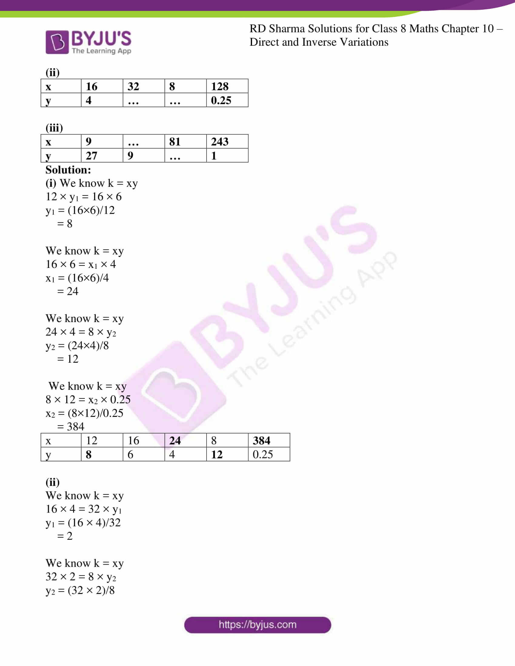 RD Sharma Solutions For Class 8 Chapter 10 Direct And Inverse RD Sharma Solutions For Class 8 Chapter 10 Direct And Inverse