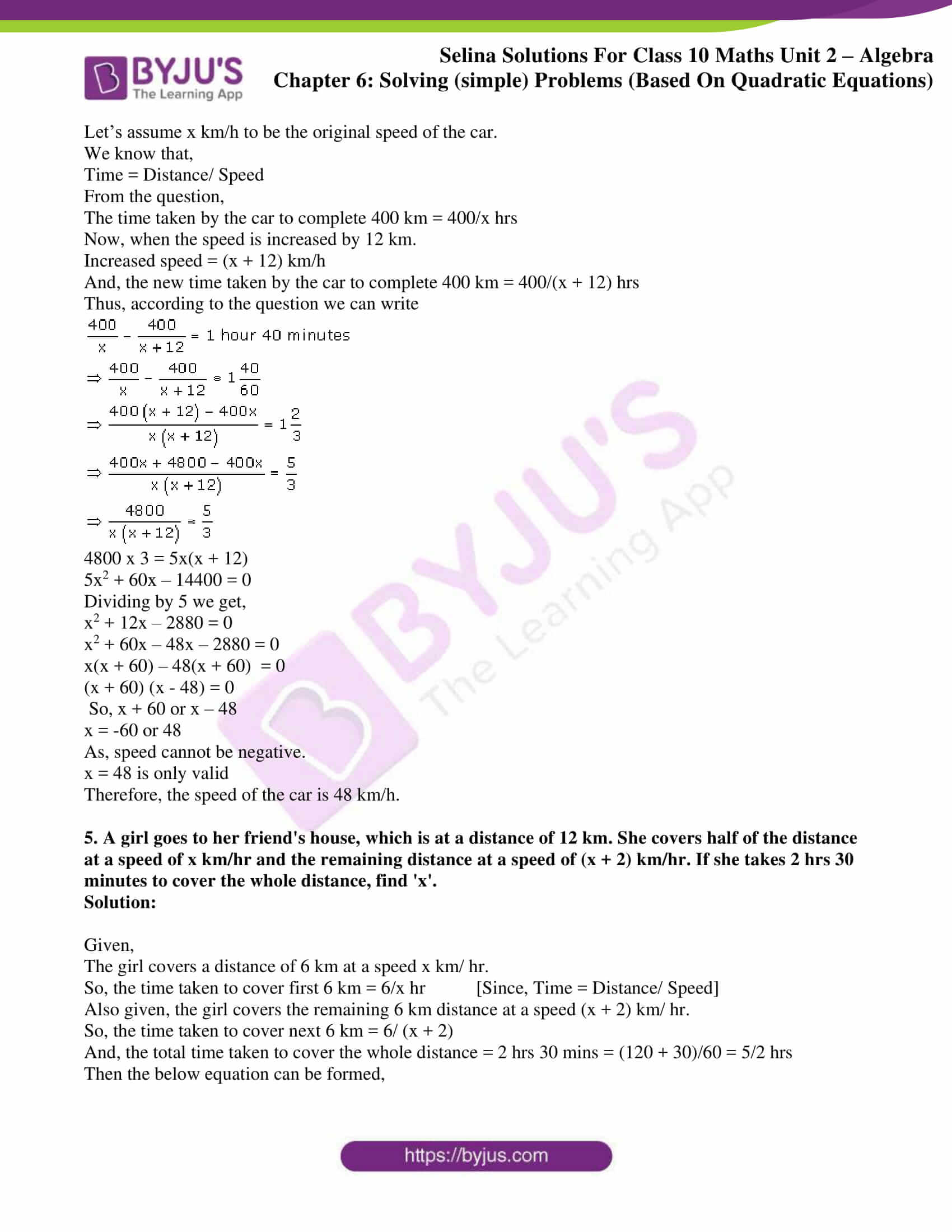 Selina Solution Concise Mathematics Class 10 Chapter 6 Solving simple Selina Solution Concise Mathematics Class 10 Chapter 6 Solving simple