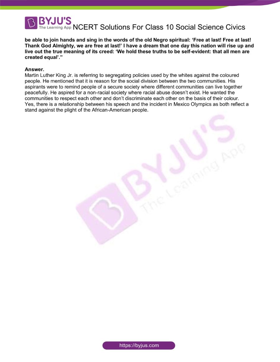 NCERT Solutions For Class 10 Political Science Civics Social Science NCERT Solutions For Class 10 Political Science Civics Social Science
