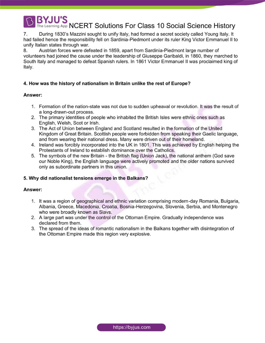 NCERT Solutions For Class 10 History Social Science Chapter 1 Rise Of 