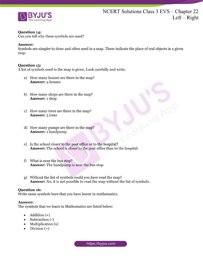 NCERT Solutions for Class 3 EVS Chapter 22 - Left Right | Solutions PDF