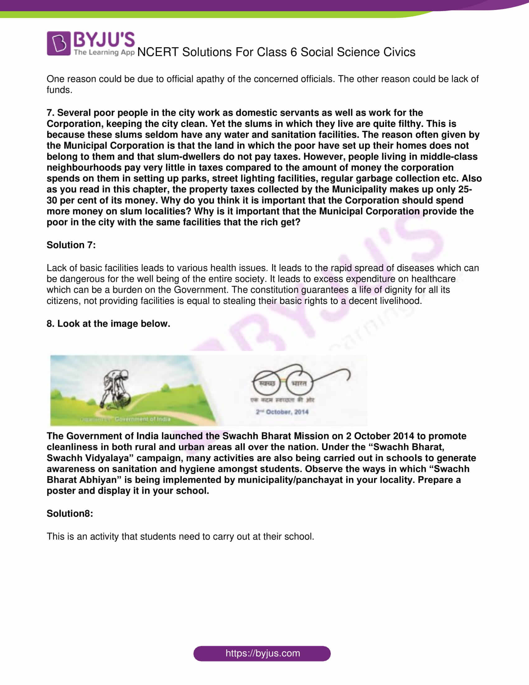 NCERT Solutions For Class 6 Civics Social Science Chapter 7 Urban ...