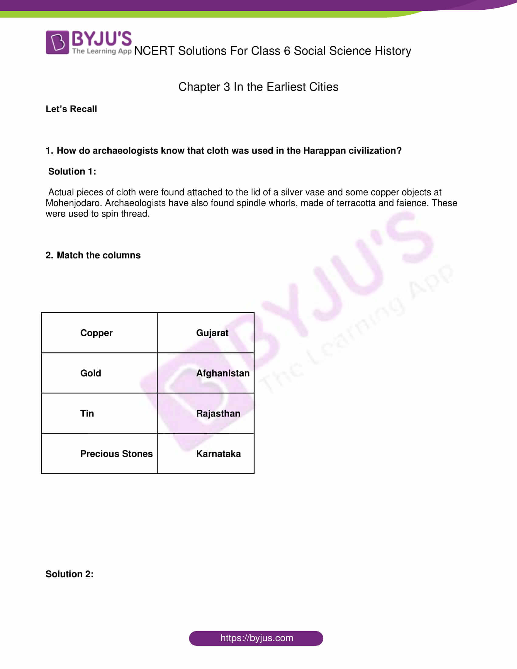 NCERT Solutions For Class 6 History Social Science Chapter 3 In The NCERT Solutions For Class 6 History Social Science Chapter 3 In The