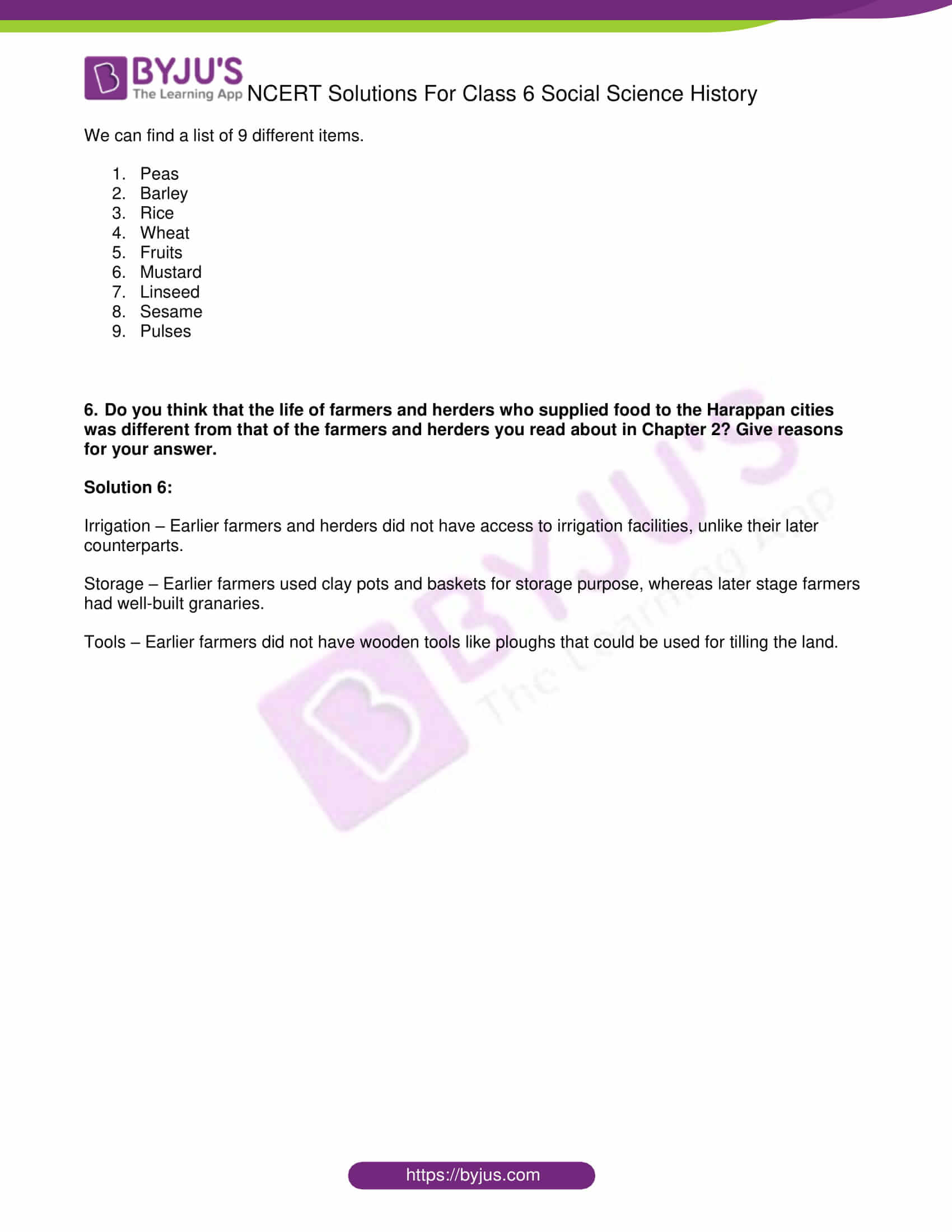 NCERT Solutions For Class 6 History Social Science Chapter 3 In The