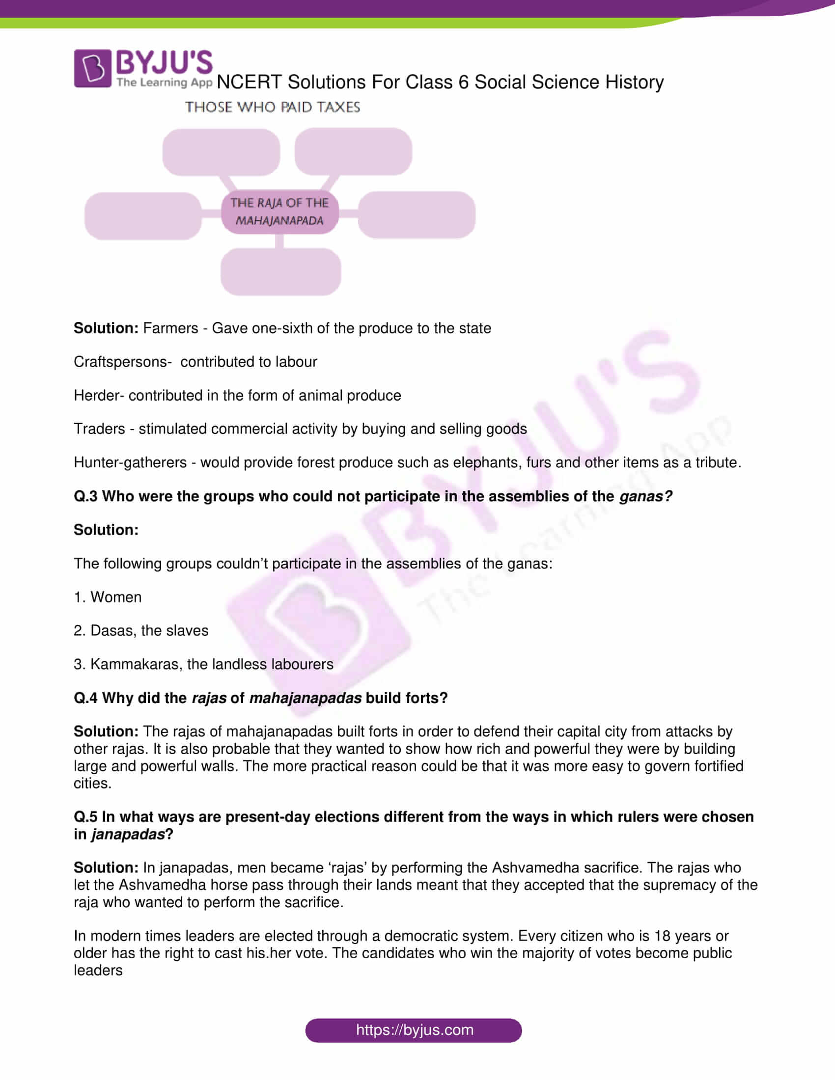NCERT Solutions For Class 6 History Social Science Chapter 5 Kingdoms
