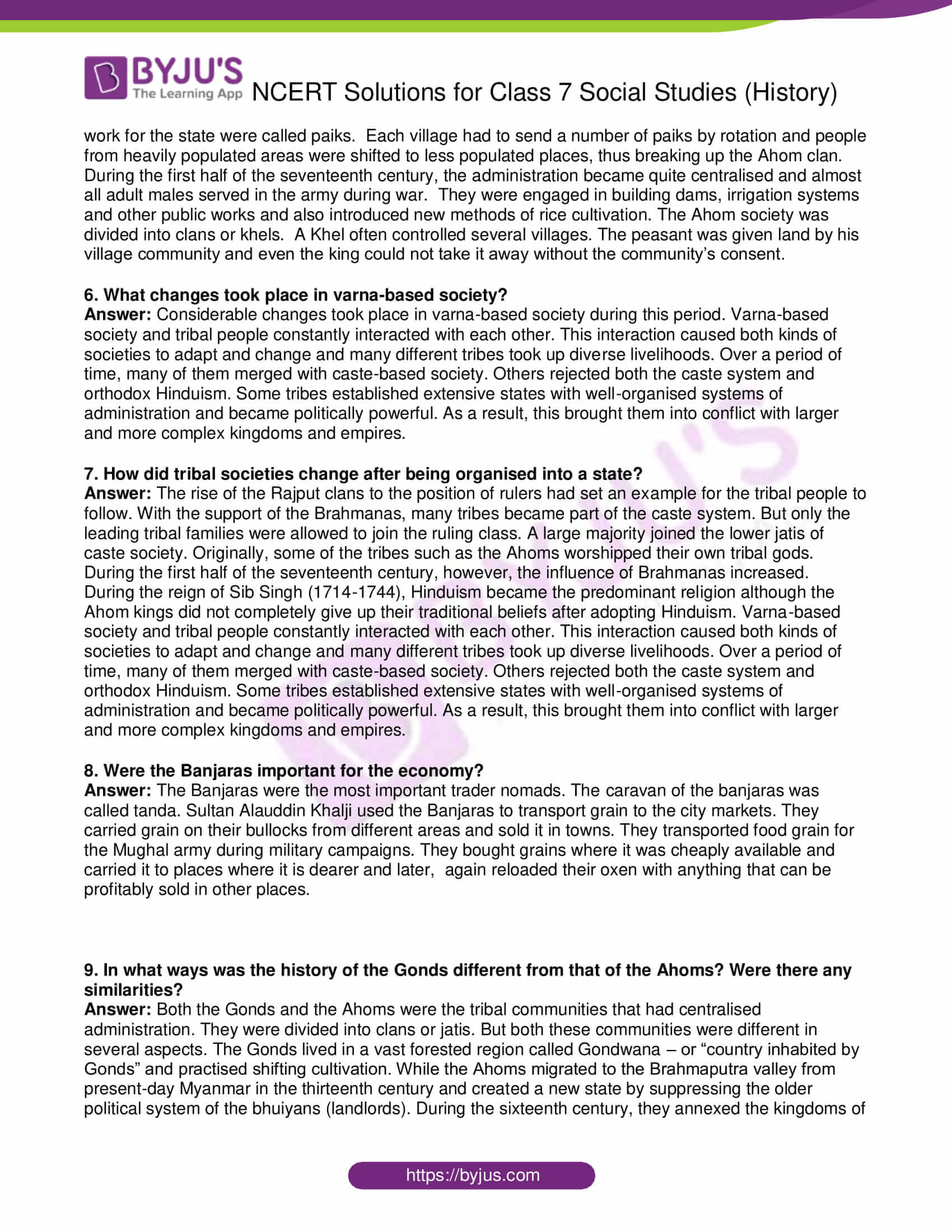NCERT Solutions For Class 7 History Social Science Chapter 7 Tribes NCERT Solutions For Class 7 History Social Science Chapter 7 Tribes