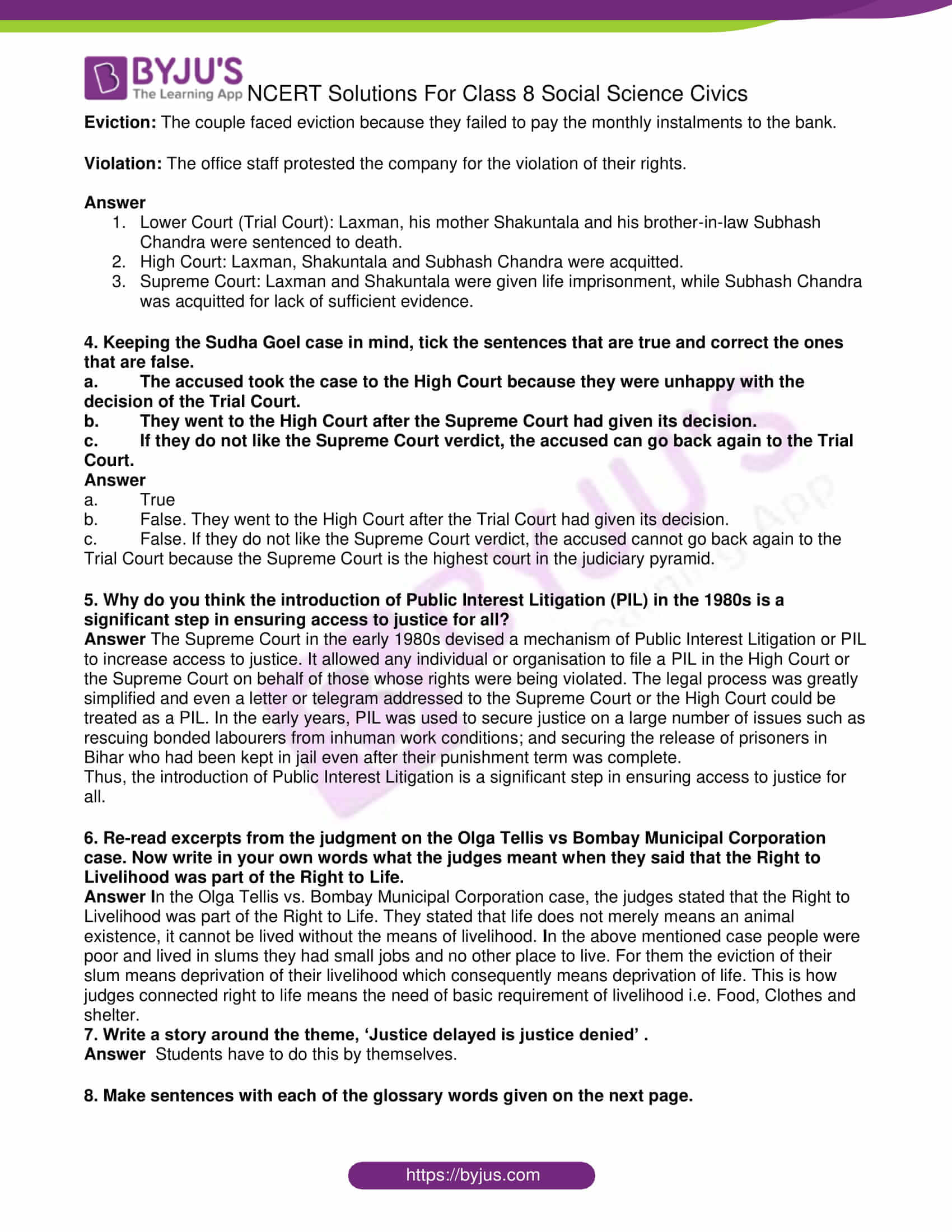 NCERT Solutions For Class 8 Civics Social Science Chapter 5 Judiciary ncert-solutions-for-class-8-civics-social-science-chapter-5-judiciary