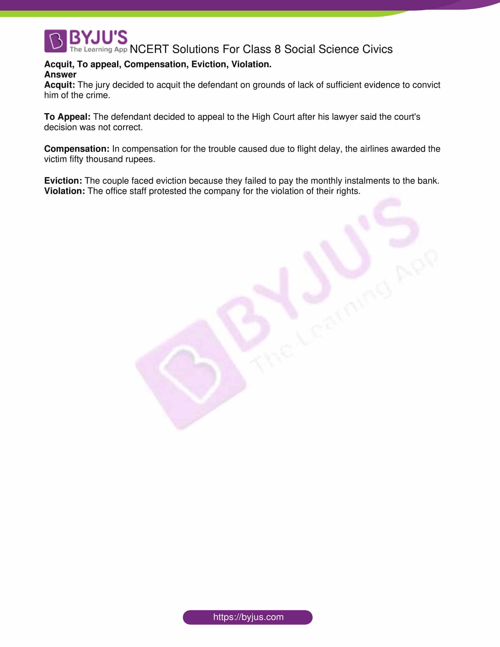 NCERT Solutions For Class 8 Civics Social Science Chapter 5 Judiciary - Free PDF