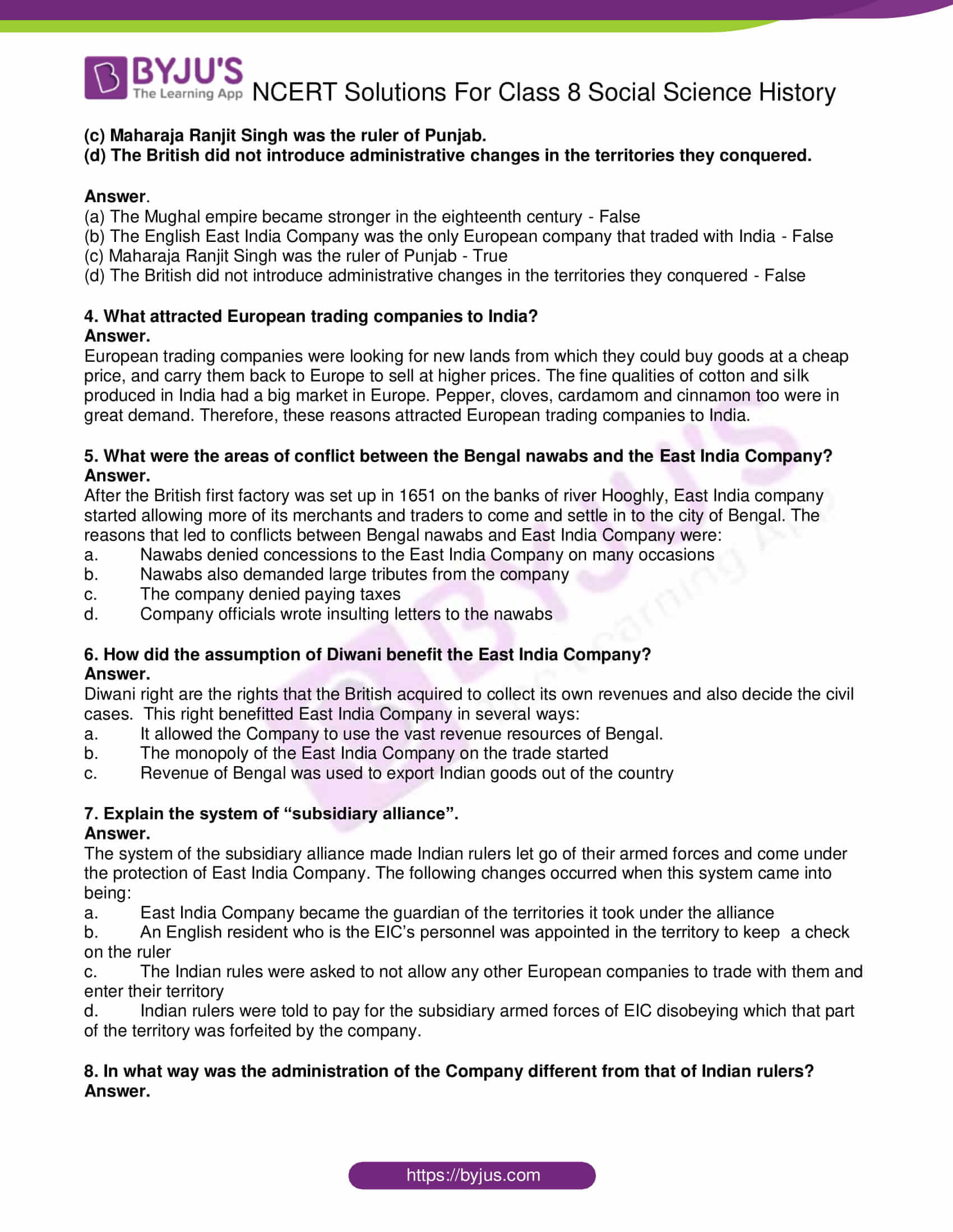 NCERT Solutions For Class 8 History Social Science Chapter 2 From Trade NCERT Solutions For Class 8 History Social Science Chapter 2 From Trade