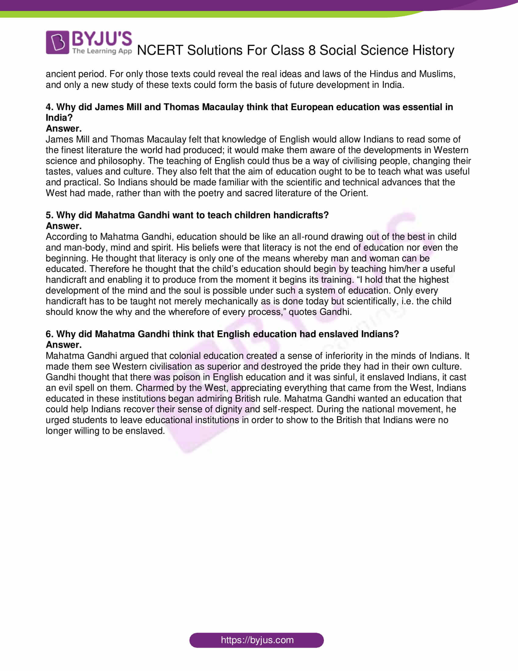 NCERT Solutions For Class 8 History Social Science Chapter 7 Civilising ...