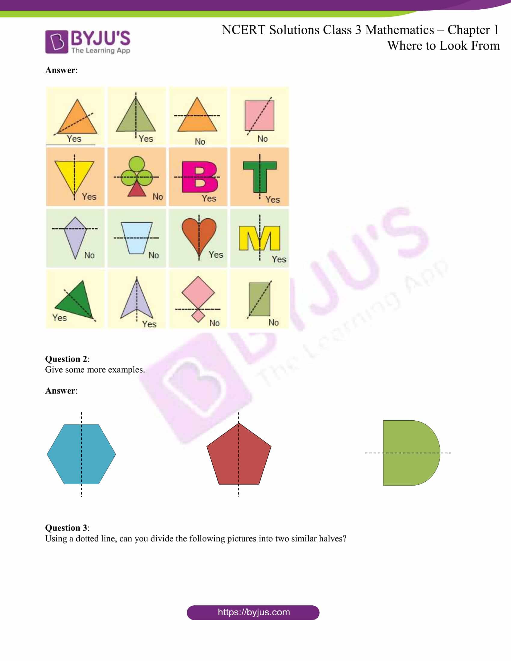 NCERT Solutions Class 3 Maths Chapter 1 Where To Look From PDF Download