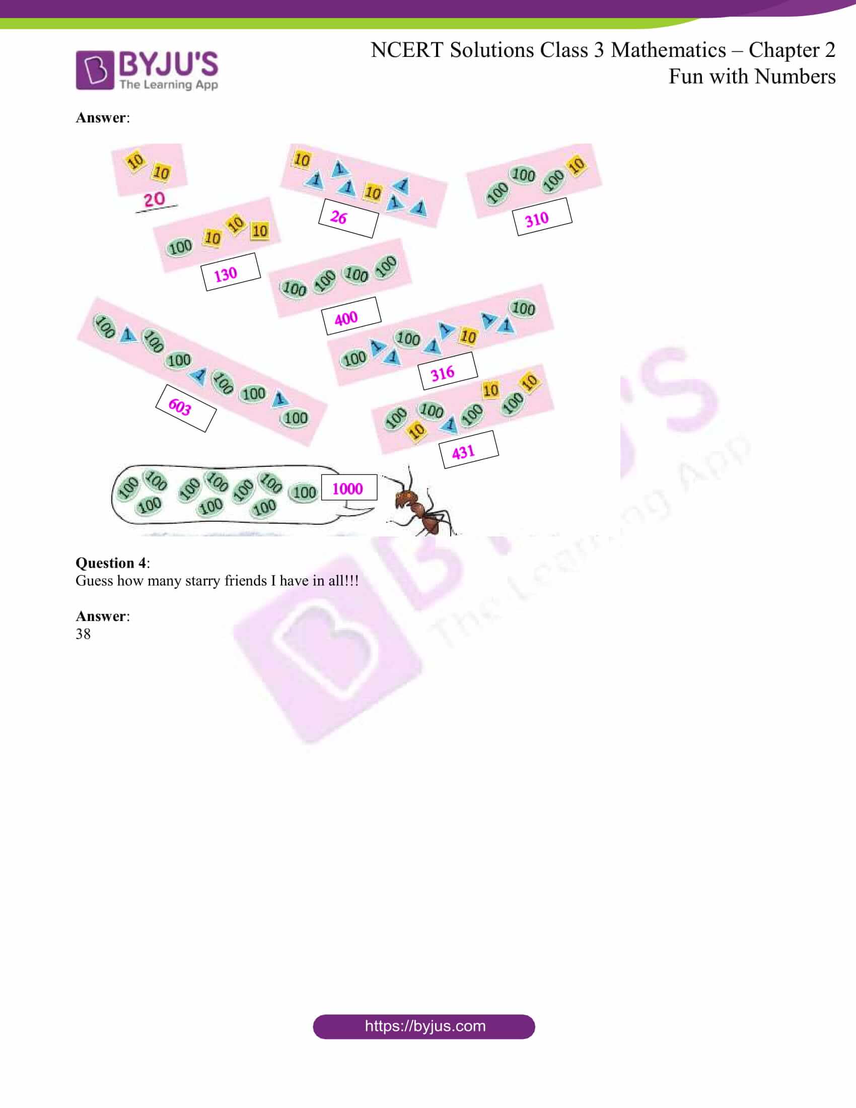 NCERT Solutions Class 3 Maths Chapter 2 Fun with Numbers |PDF Download