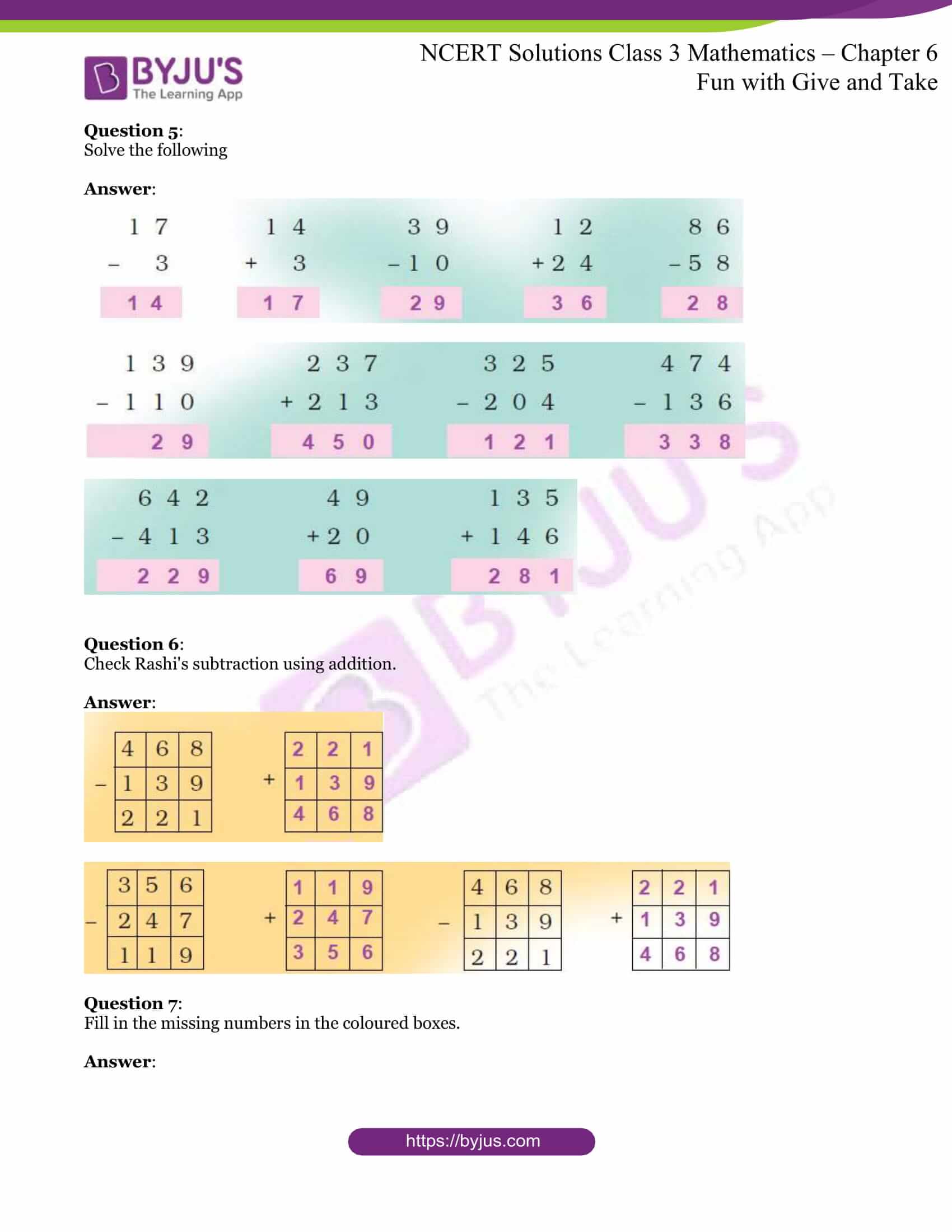 NCERT Solutions Class 3 Maths Chapter 6 Fun With Give And Take In PDF ncert-solutions-class-3-maths-chapter-6-fun-with-give-and-take-in-pdf