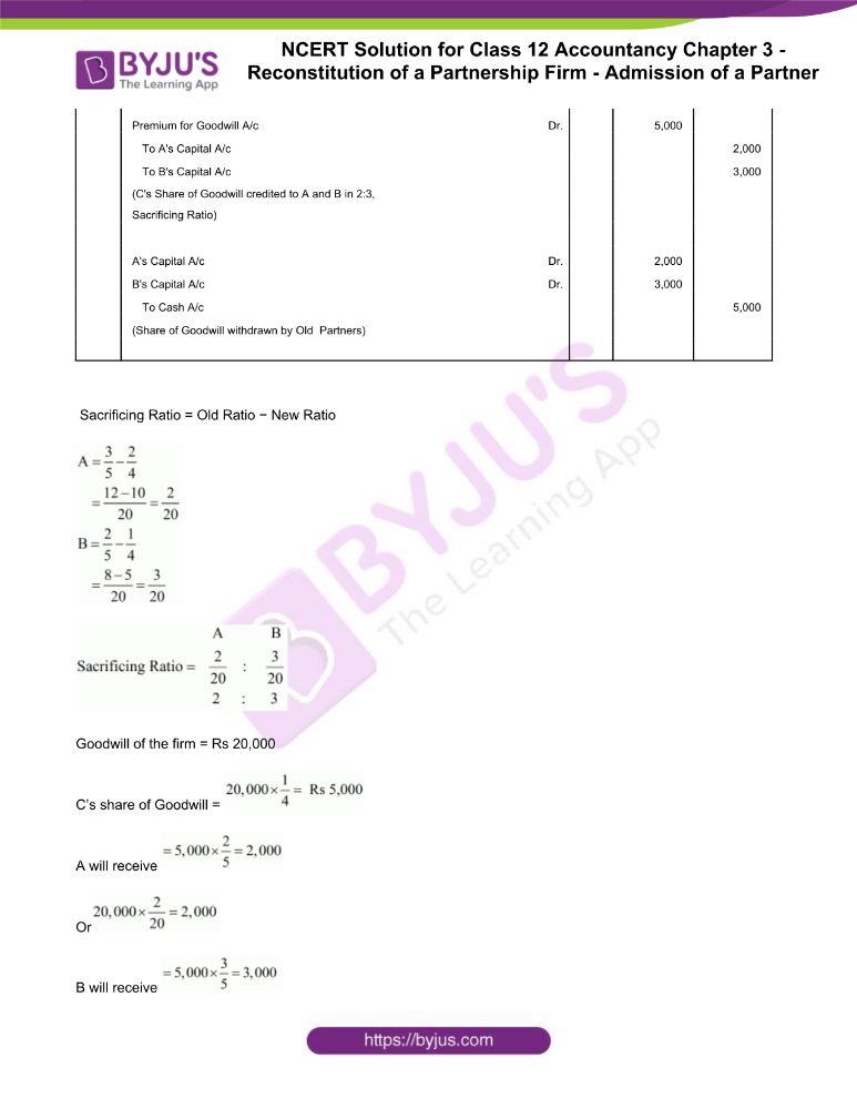 NCERT Solution for Class 12 Accountancy Chapter 3 Reconstitution of a ...