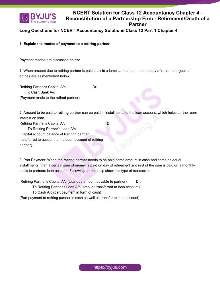 NCERT Solution For Class 12 Accountancy Chapter 4 Reconstitution Of A ...