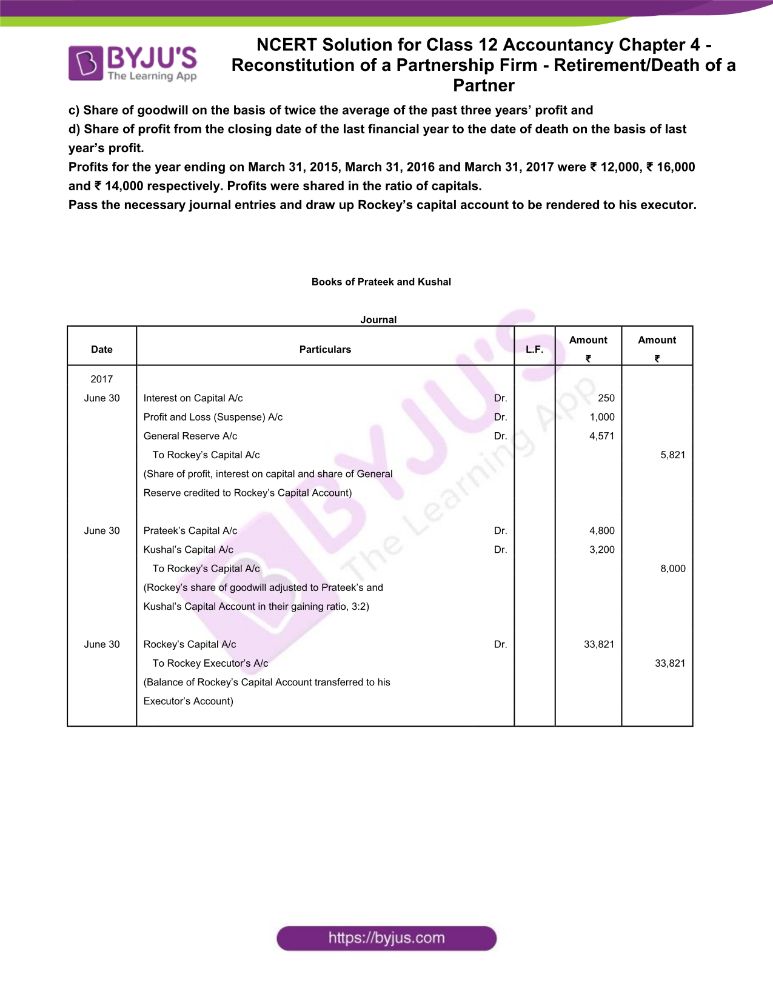 NCERT Solution For Class 12 Accountancy Chapter 4 Reconstitution Of A ...
