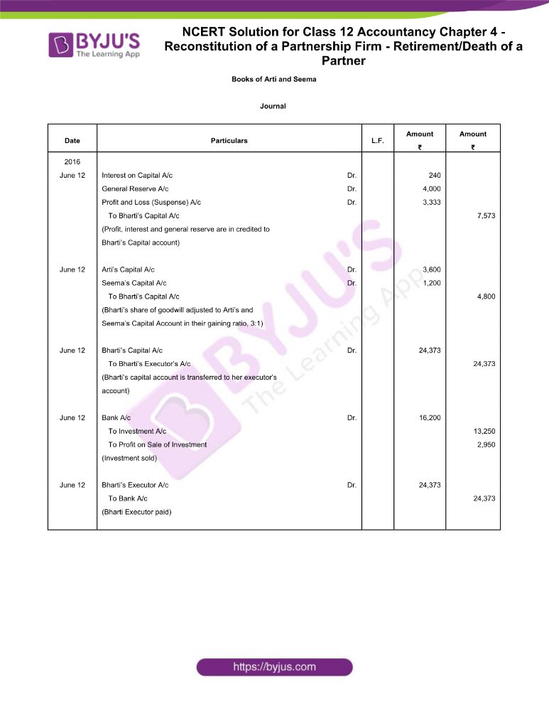 NCERT Solution For Class 12 Accountancy Chapter 4 Reconstitution Of A ...