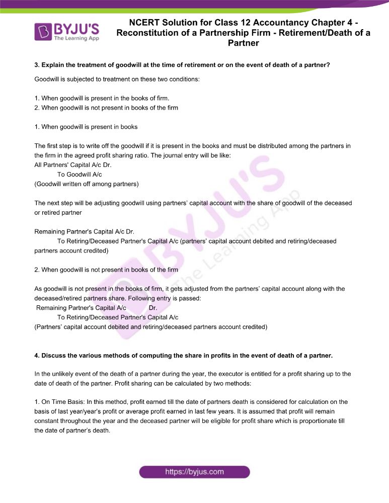 NCERT Solution For Class 12 Accountancy Chapter 4 Reconstitution Of A ...