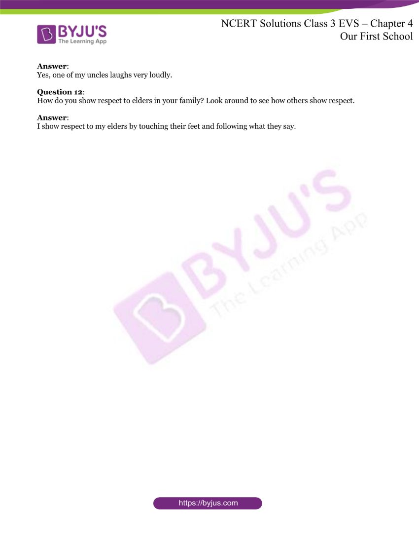 NCERT Solutions for Class 3 EVS Chapter 4 Our First School| Download