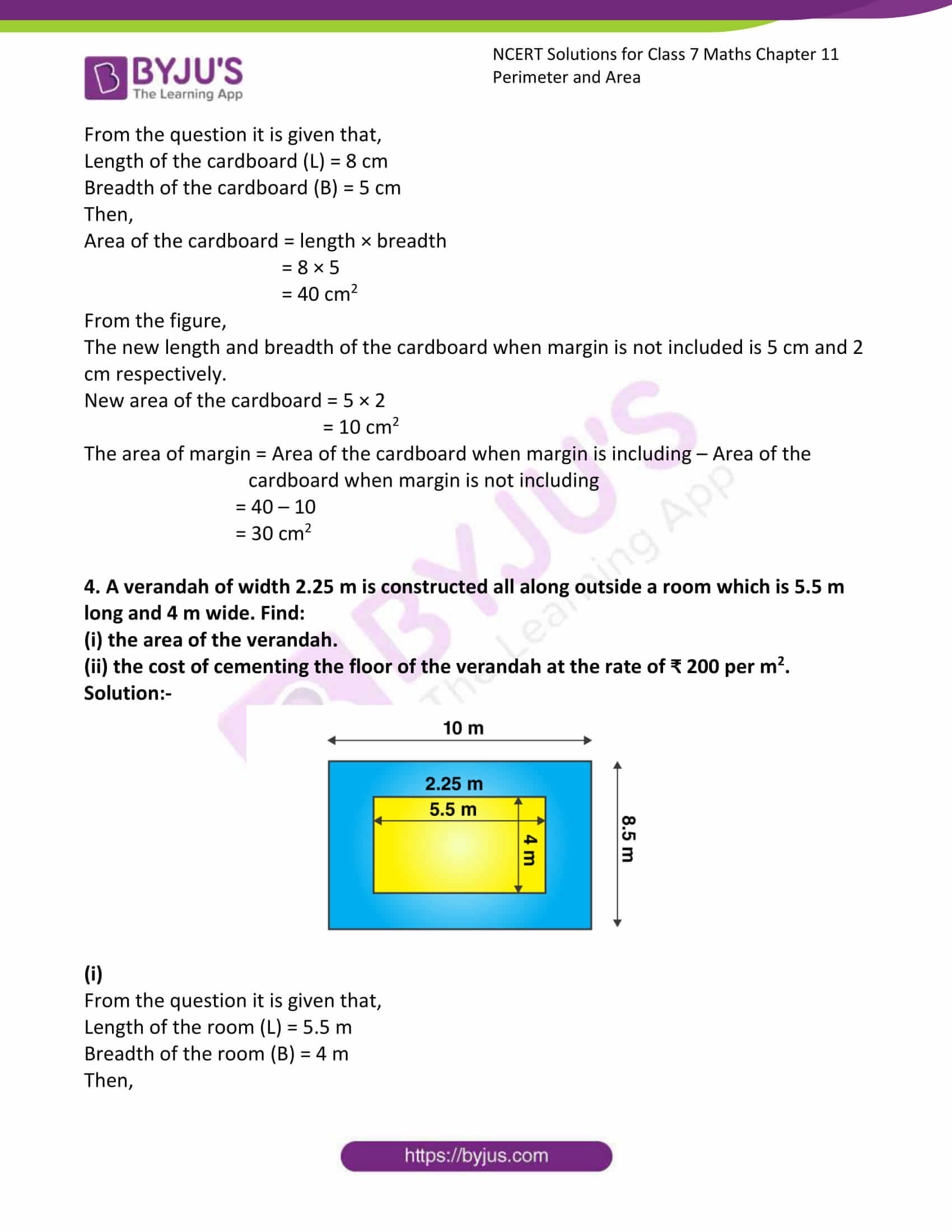 NCERT Solutions for Class 7 Maths Chapter 11 Perimeter and Area ...