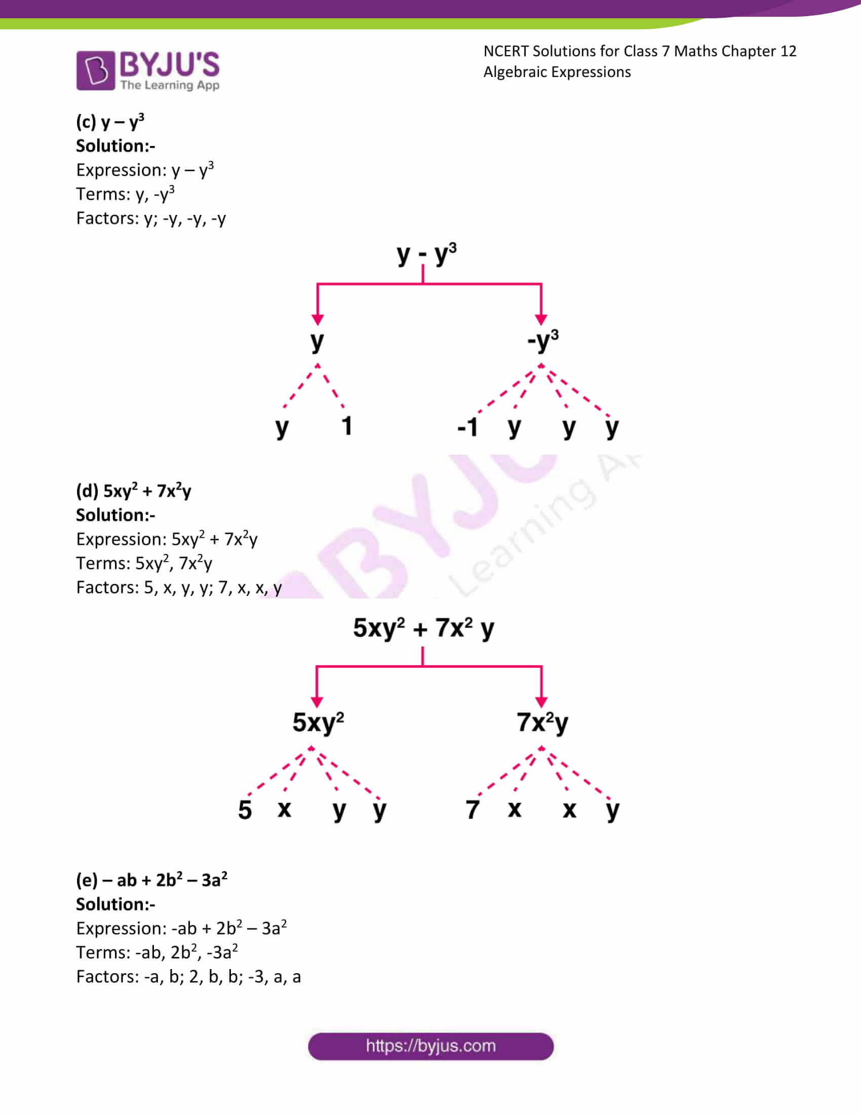 NCERT Solutions for Class 7 Maths Chapter 12 Algebraic Expressions ...